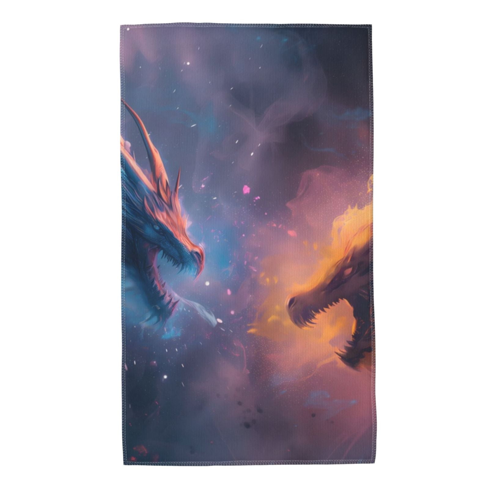 Kdxio Hand Towel Watercolor Sky Dragon for Bathroom Kitchen Fingertip ...