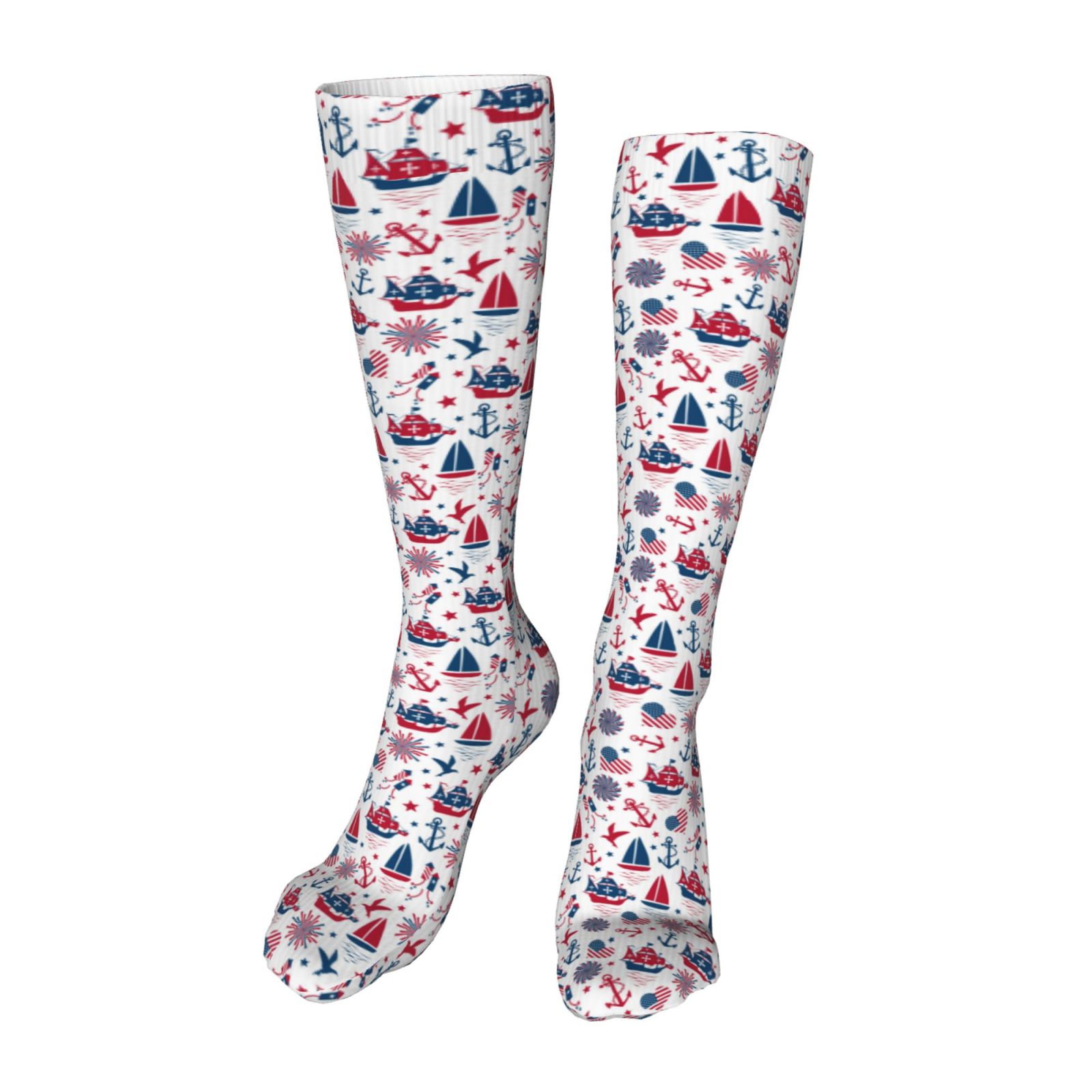 Kdxio Happy Columbus Day Funny Silky Novelty Funky Long Knee High Socks ...