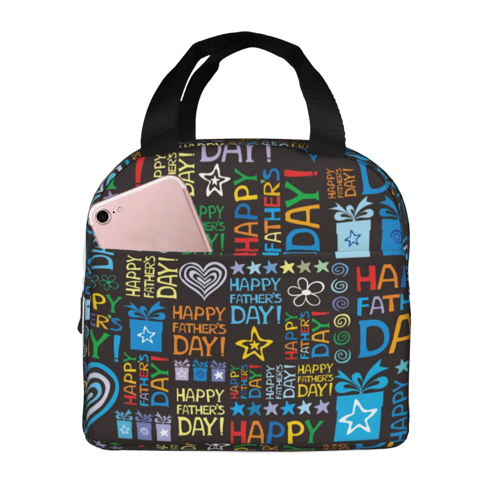 Kdxio Happy Father Day Print Insulated Lunch Bag,Reusable Tote Lunch ...