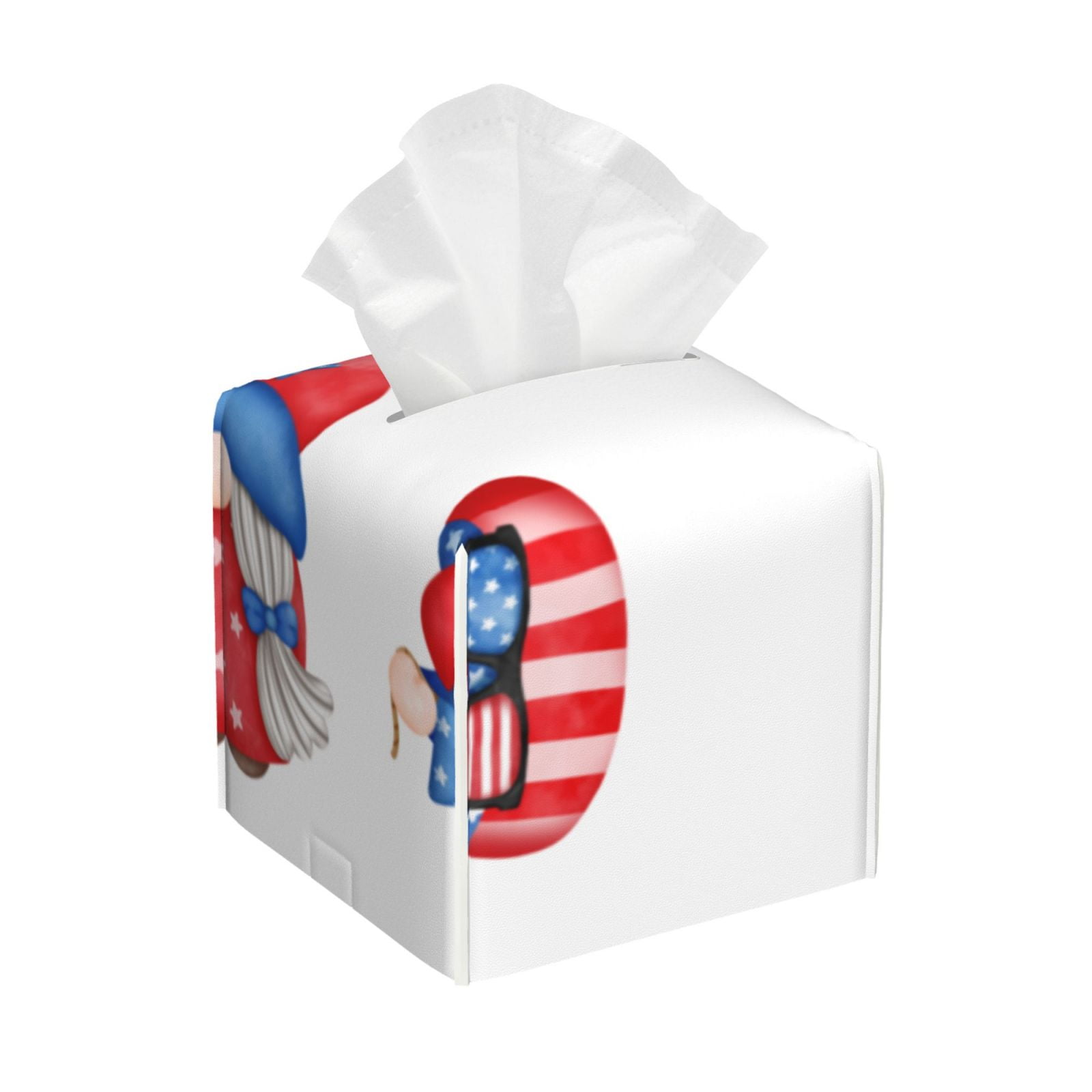 Kdxio Happy Independence Day Gnome Print Tissue Box Cover,Square ...