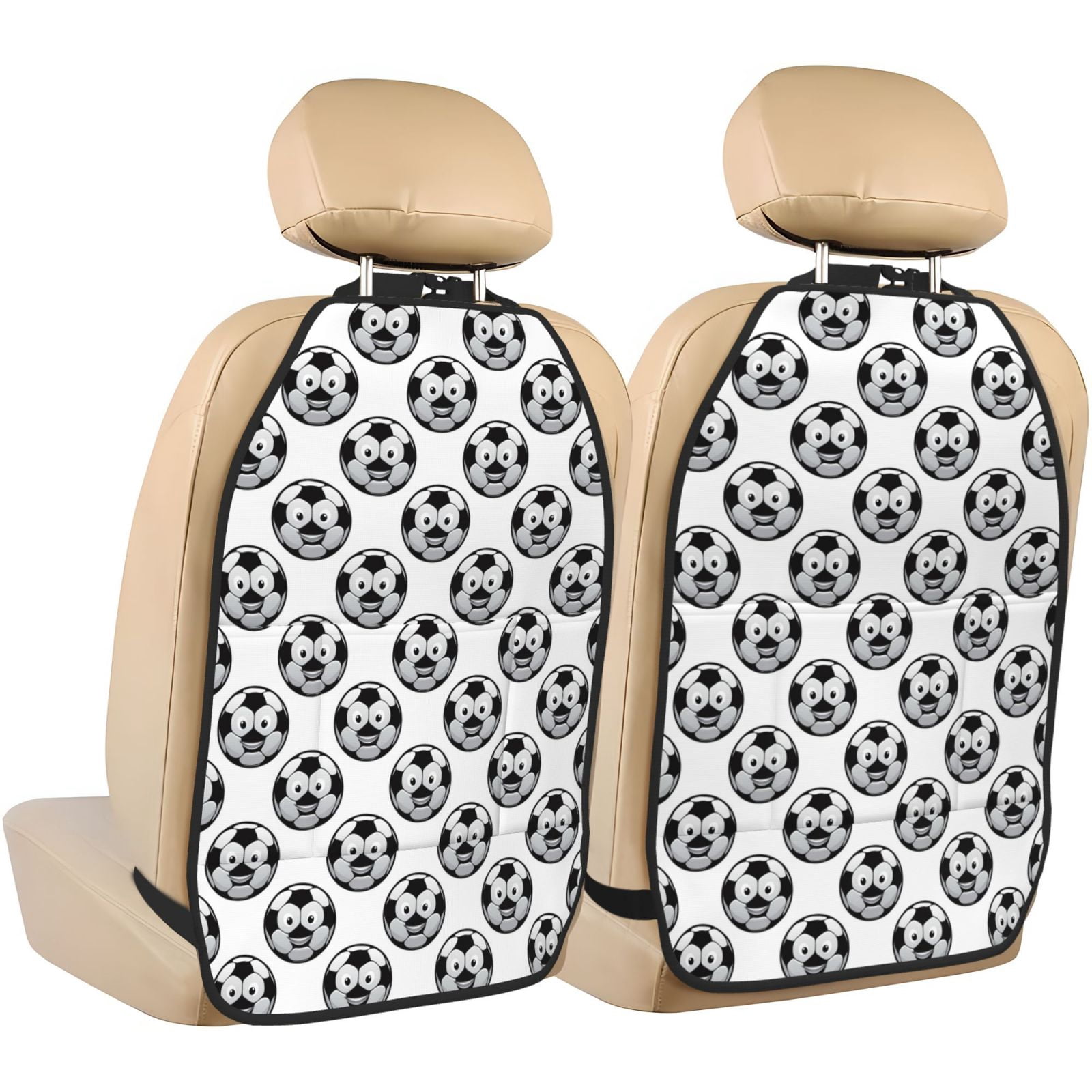 Kdxio Happy Soccer Print 2 Pack Car Kick Mat Seat Cover Back Protector ...