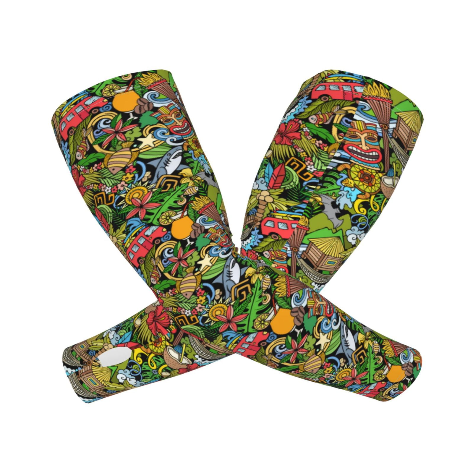 Kdxio Hawaiian Culture Symbols 1 Print UV Sun Protection Arm Sleeves ...