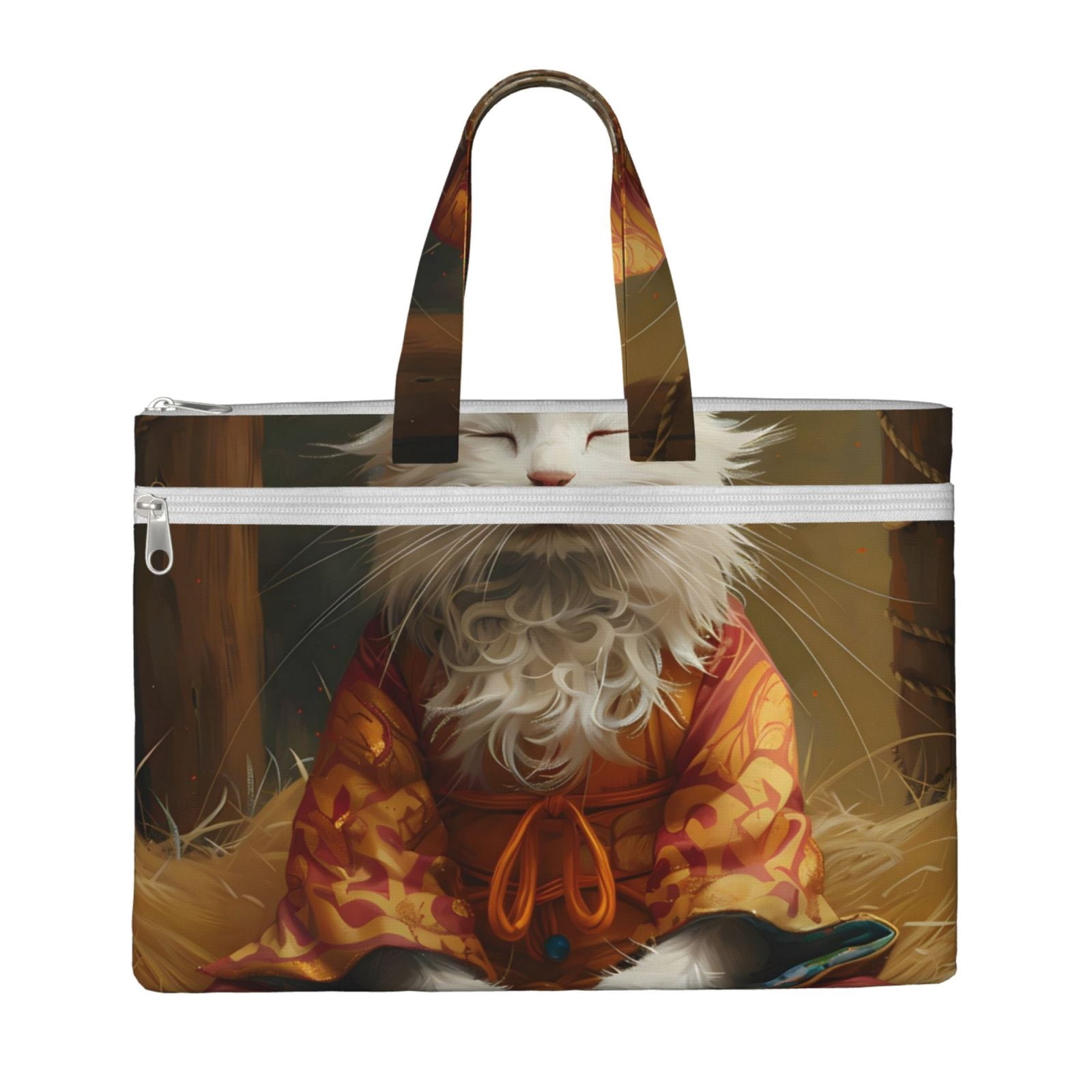 Kdxio Haystack Meditating Cat File Tote Document Bag Business Briefcase ...