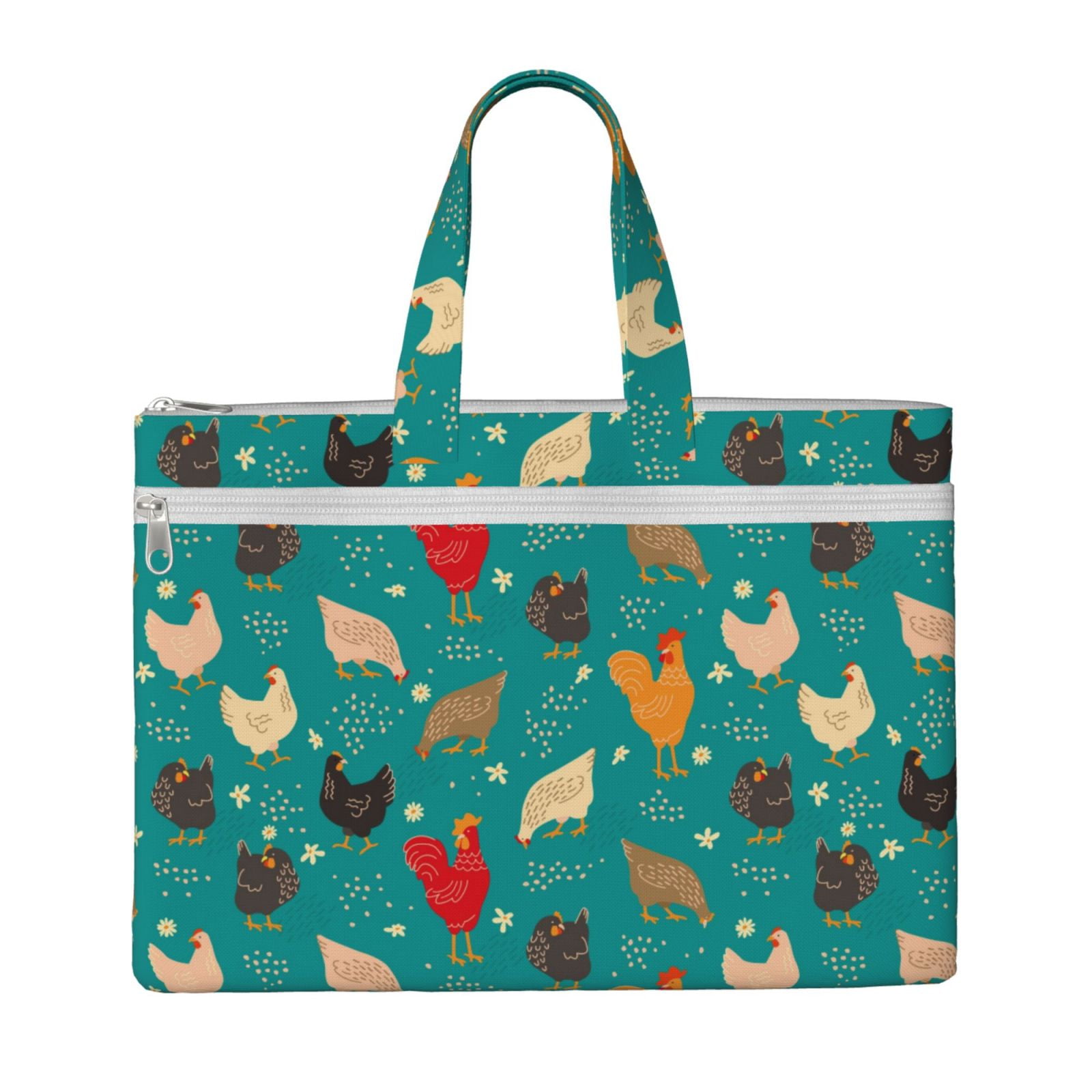 Kdxio Hens And Rooster File Tote Document Bag Business Briefcase Bag ...