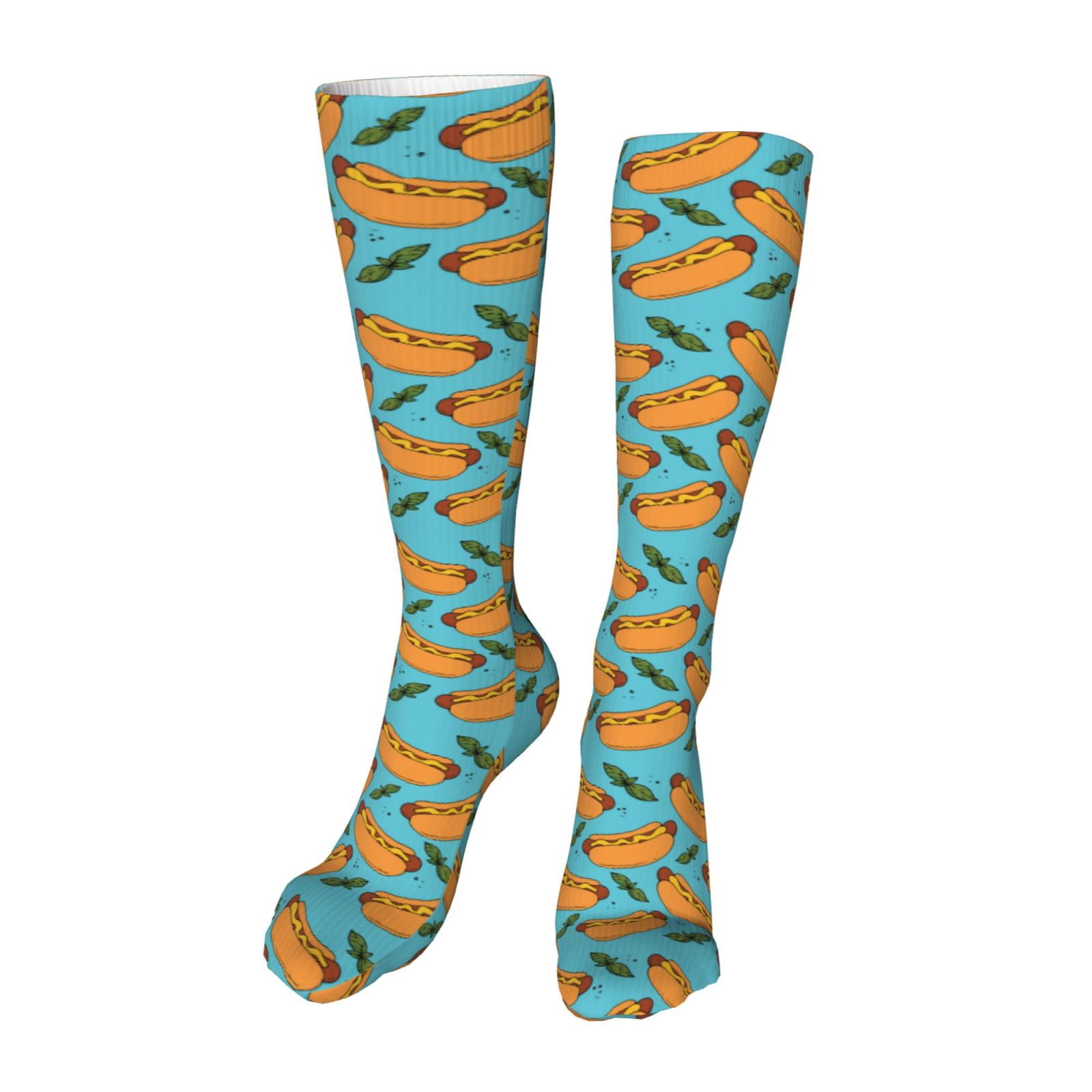 Kdxio Hot Dog 5 Funny Silky Novelty Funky Long Knee High Socks Soft 3D ...