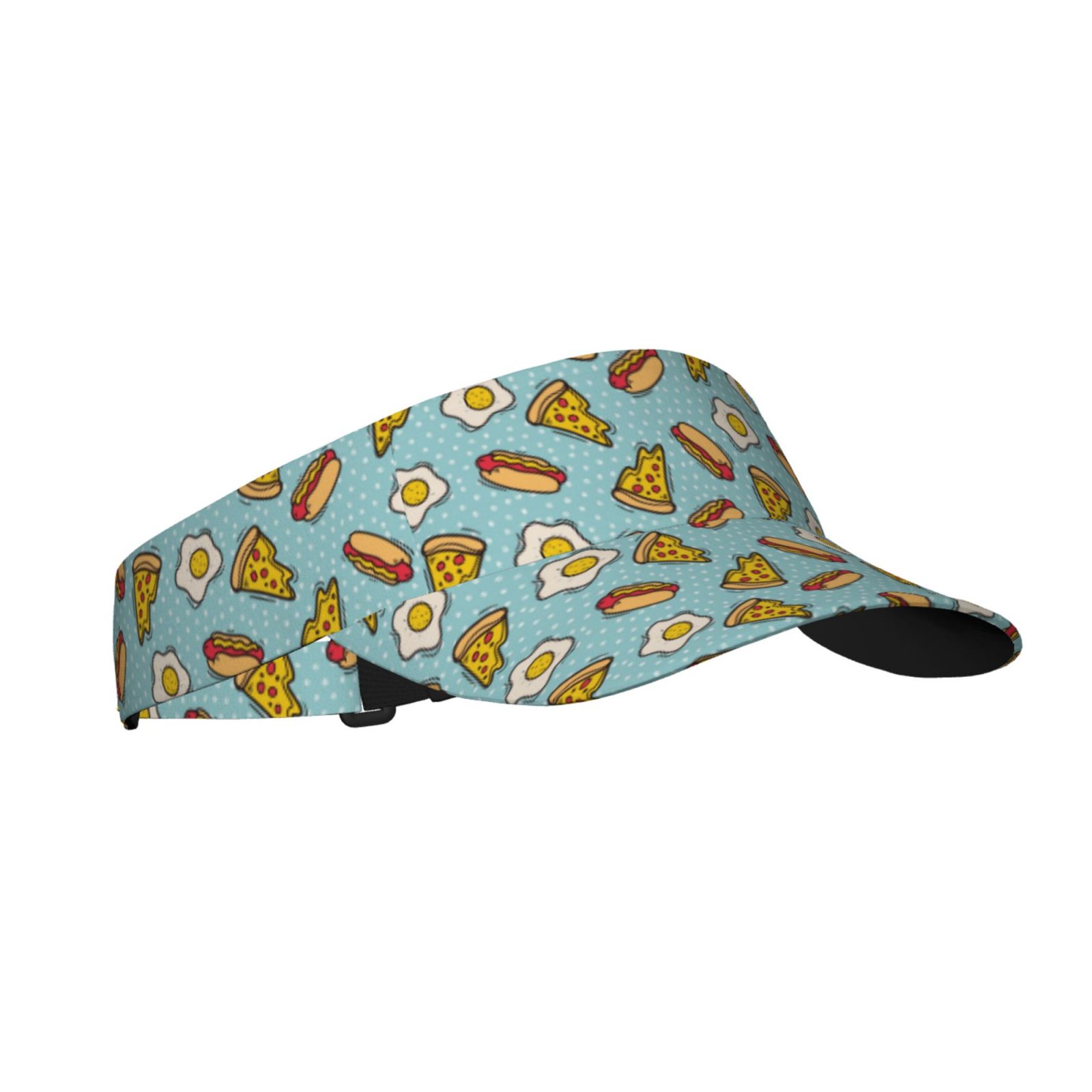 Kdxio Hot Dog Pizza Print Sun Visor Hat Golf Visor Adjustable Velcro ...
