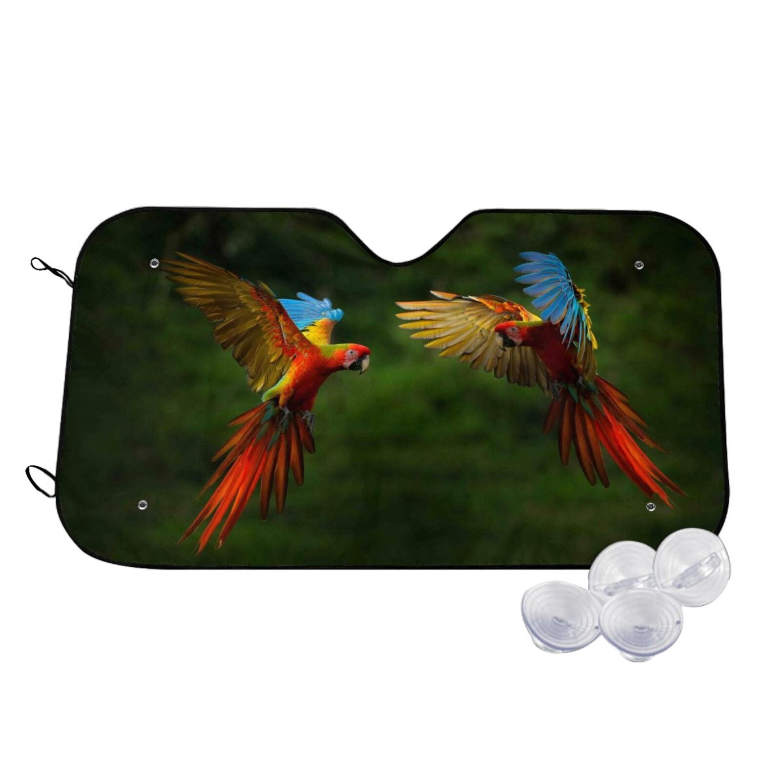 Kdxio Hybrid Parrot in the Forest Print Windshield Sun Shade,UV Rays ...