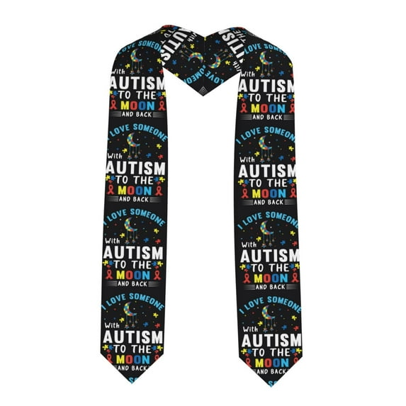Kdxio I Love With Autism To The Moon And Back Graduation Stole Class ...
