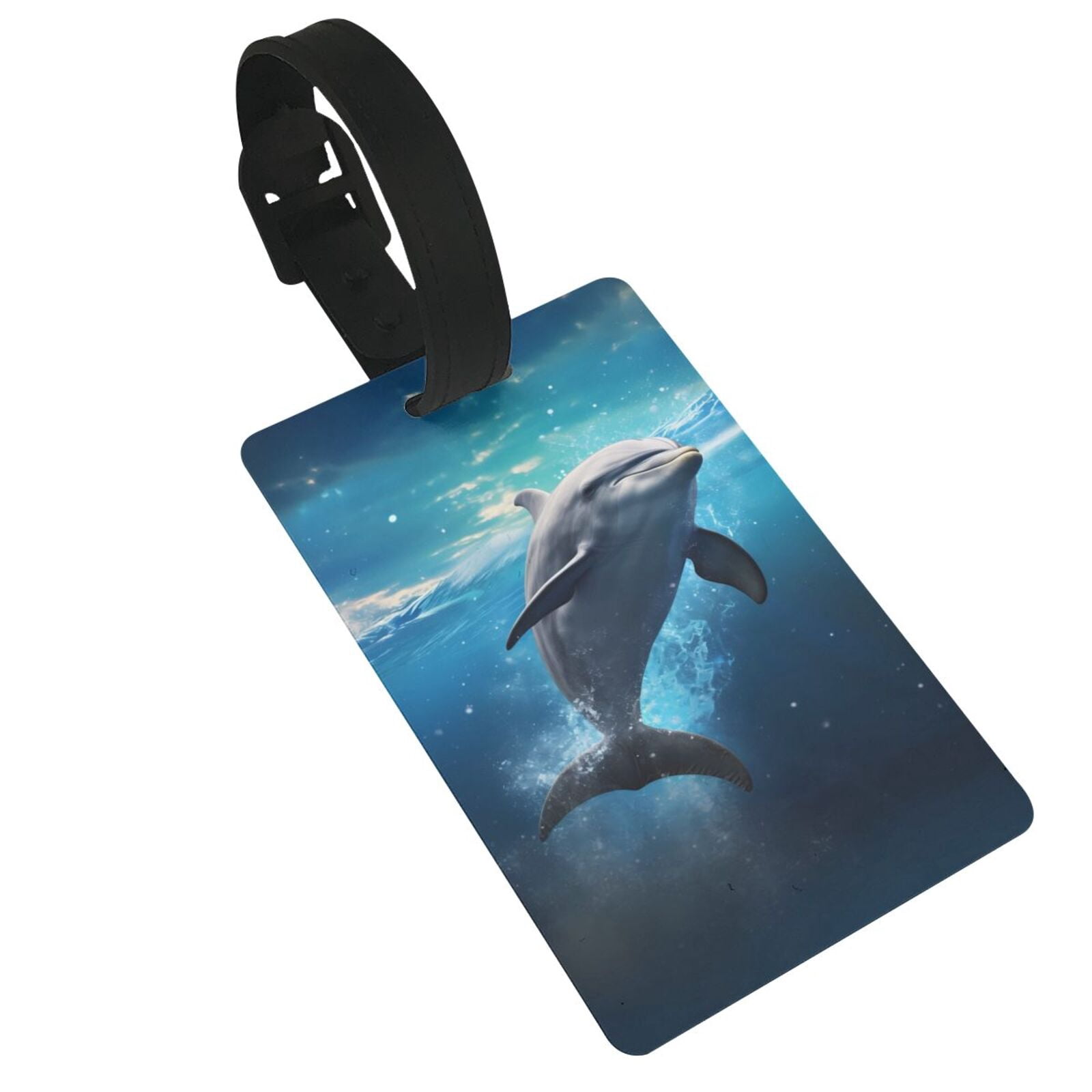 Kdxio Ice Blue Ocean Cute Dolphin Luggage Tags Privacy Cover ID Label ...