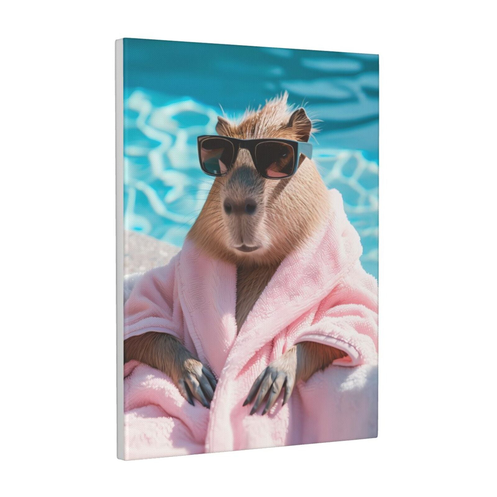 Kdxio Island Vacation Guinea Pig Pattern Canvas Wall Art 12x16 Inches ...