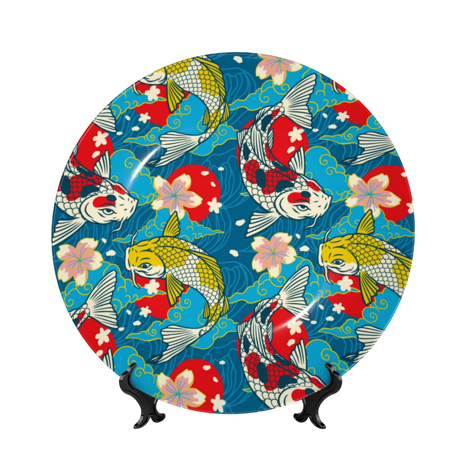 Kdxio Japanese Koi Bone China Decorative Plate Ceramic Decorative Plate ...