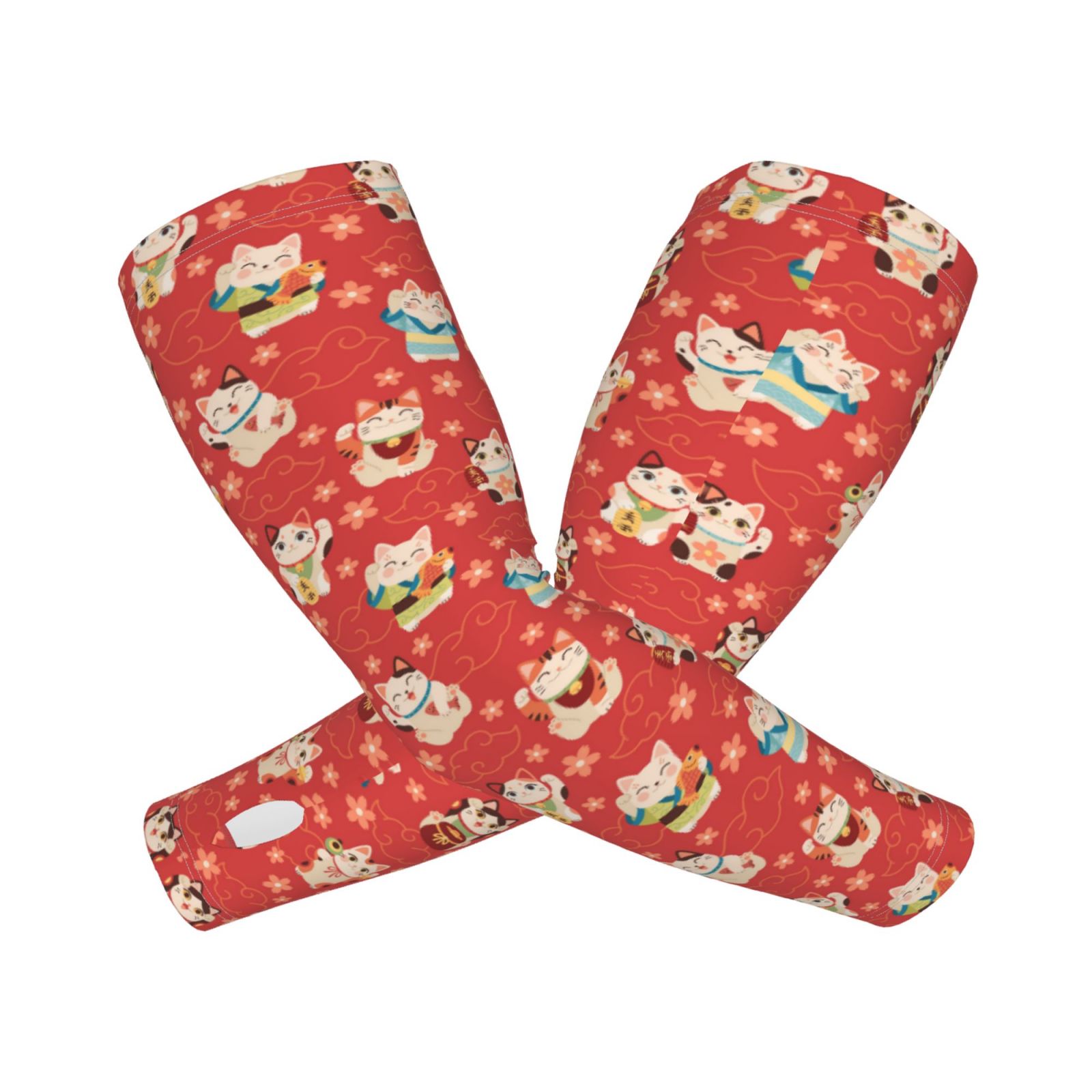 Kdxio Japanese Maneki Cats Print UV Sun Protection Arm Sleeves - Tattoo ...