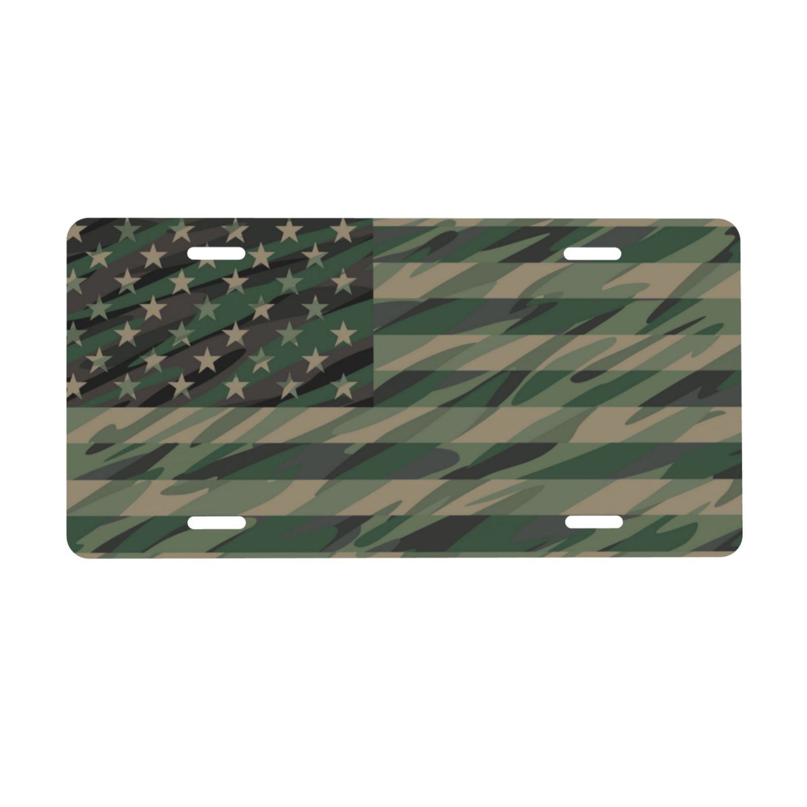 Kdxio Jungle Green Camo USA Flag License Plate Car Front License Plate ...