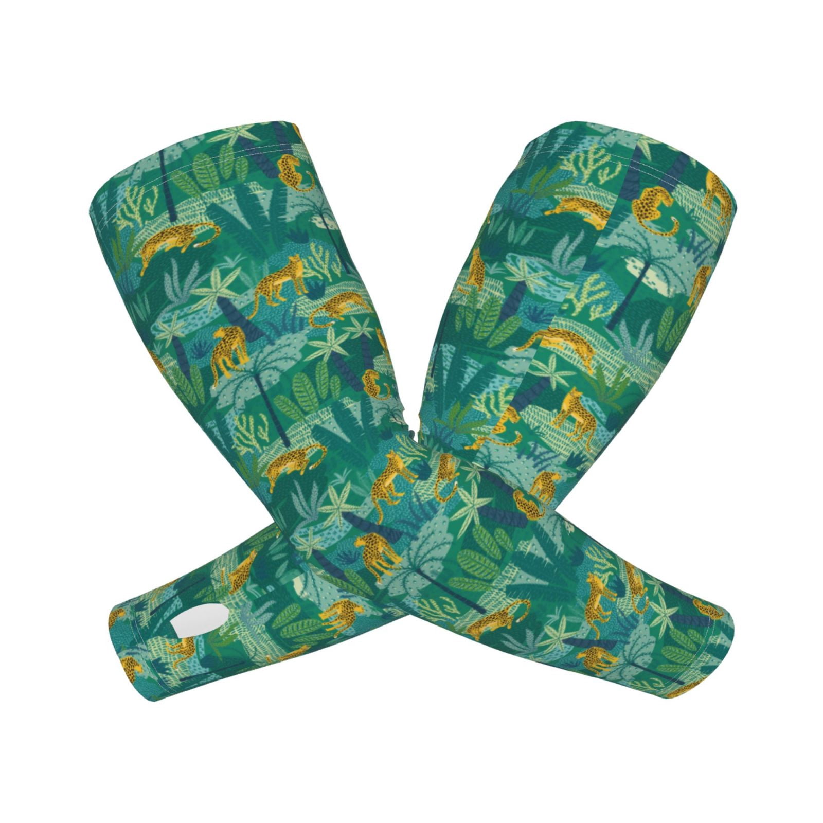 Kdxio Jungle Leopard Print UV Sun Protection Arm Sleeves - Tattoo Cover ...
