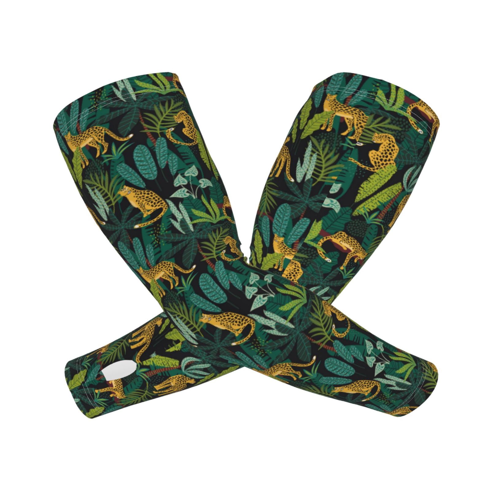 Kdxio Jungle Leopard Yellow Print UV Sun Protection Arm Sleeves ...