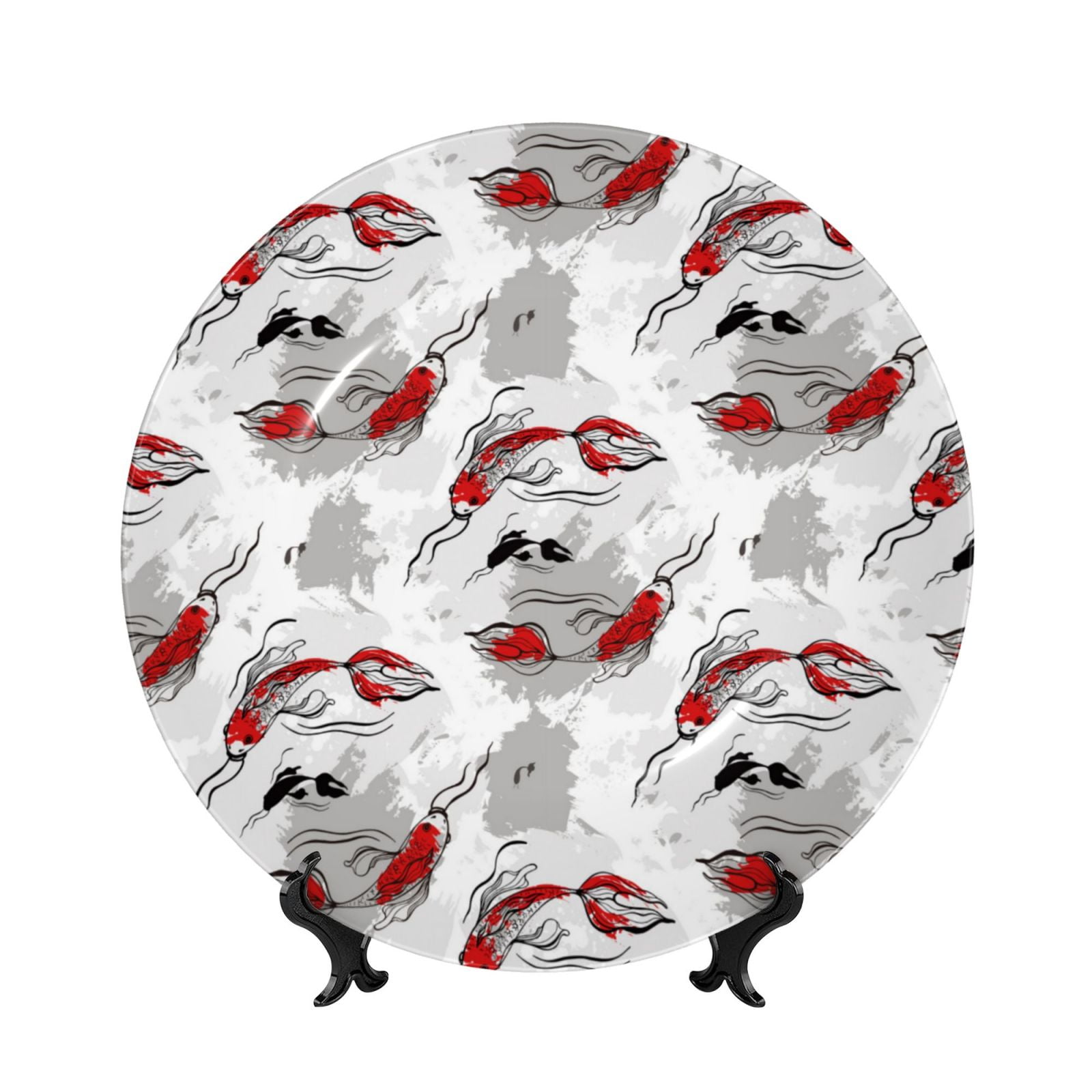 Kdxio Koi Fish Bone China Decorative Plate Ceramic Decorative Plate for ...