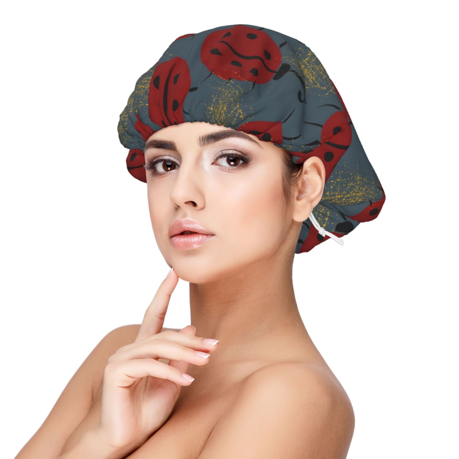 Kdxio Ladybug Pattern Satin Bonnet Silk Bonnet Hair Bonnet for Sleeping ...