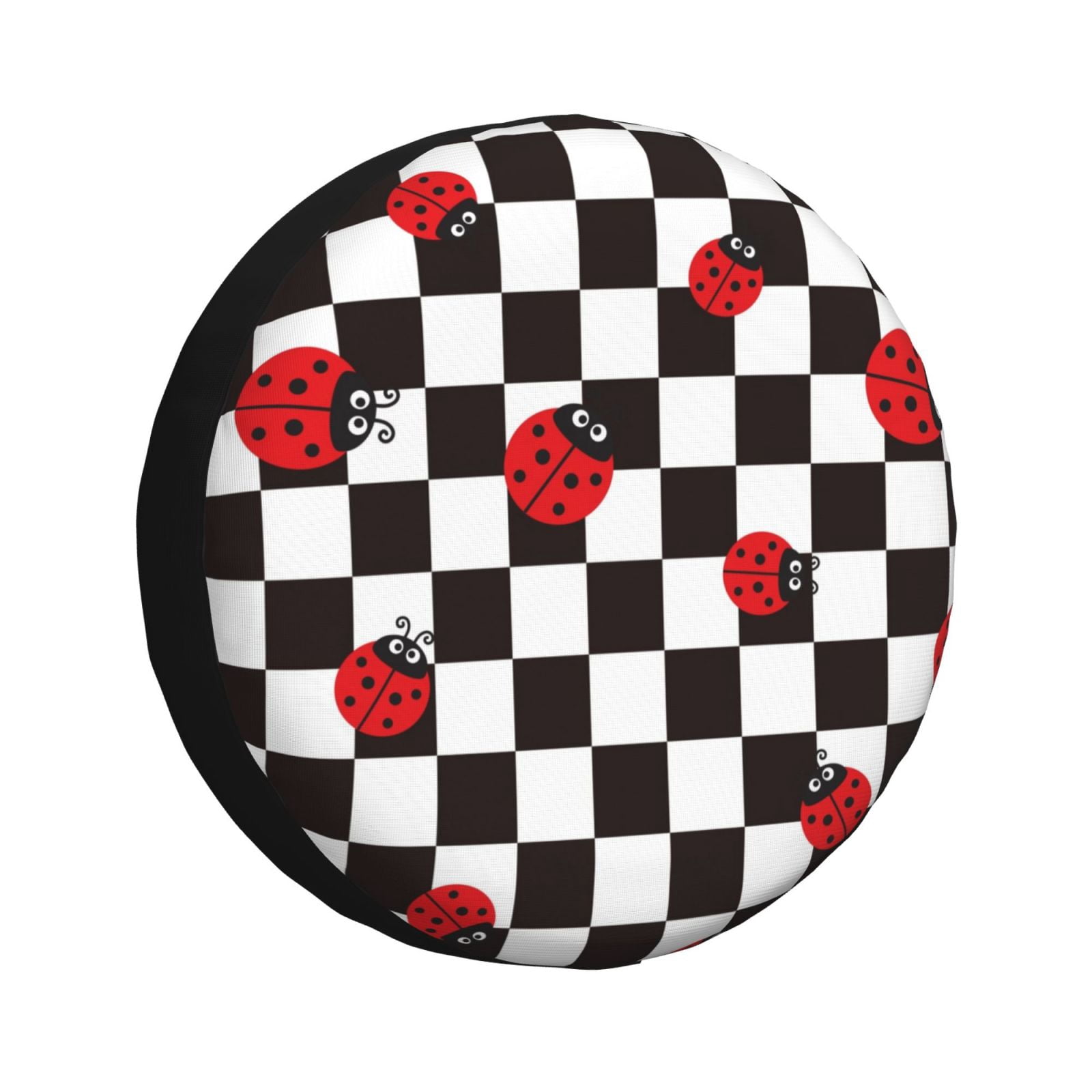 Kdxio Ladybugs Of Black And White Checkers for Tire Cover Wheel ...