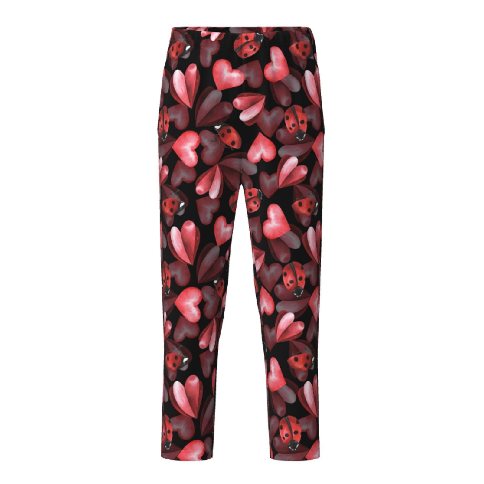 Kdxio Ladybugs and Red Hearts Boys Girls Pajama Pants Long Sleep Pants ...