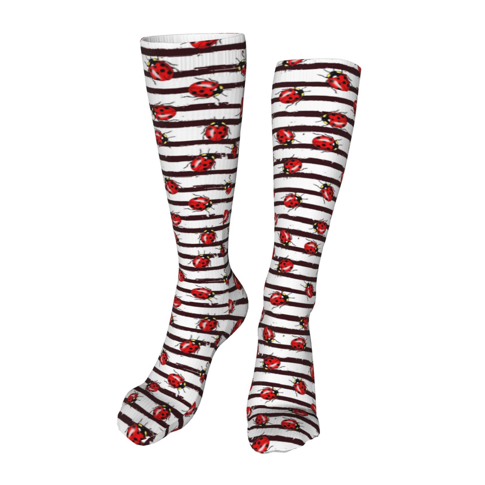 Kdxio Ladybugs on Black and White Striped1 Funny Silky Novelty Funky ...