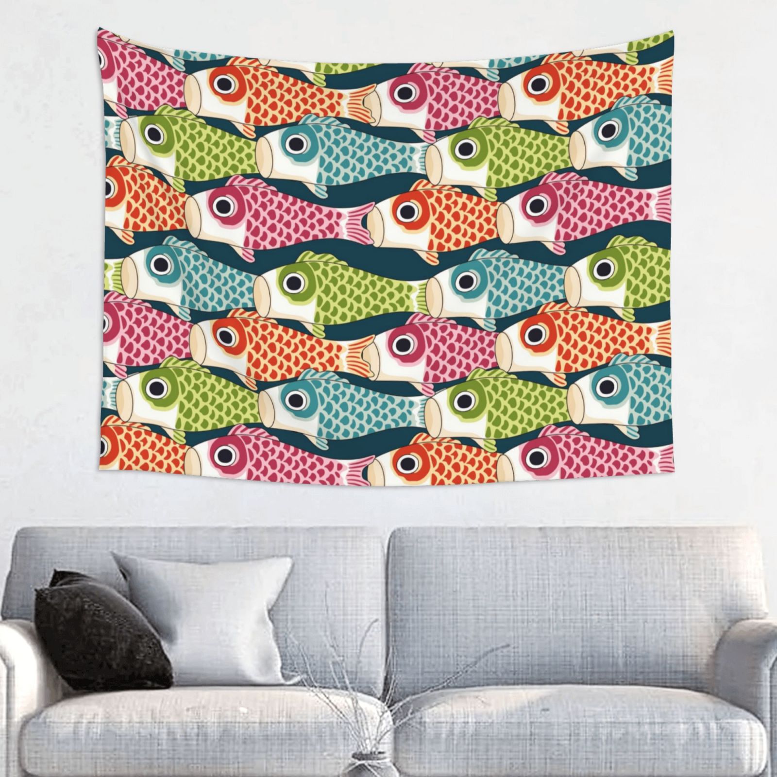 Kdxio Lantern Koi Fish Wall Hanging Tapestries Banner For Bedroom ...