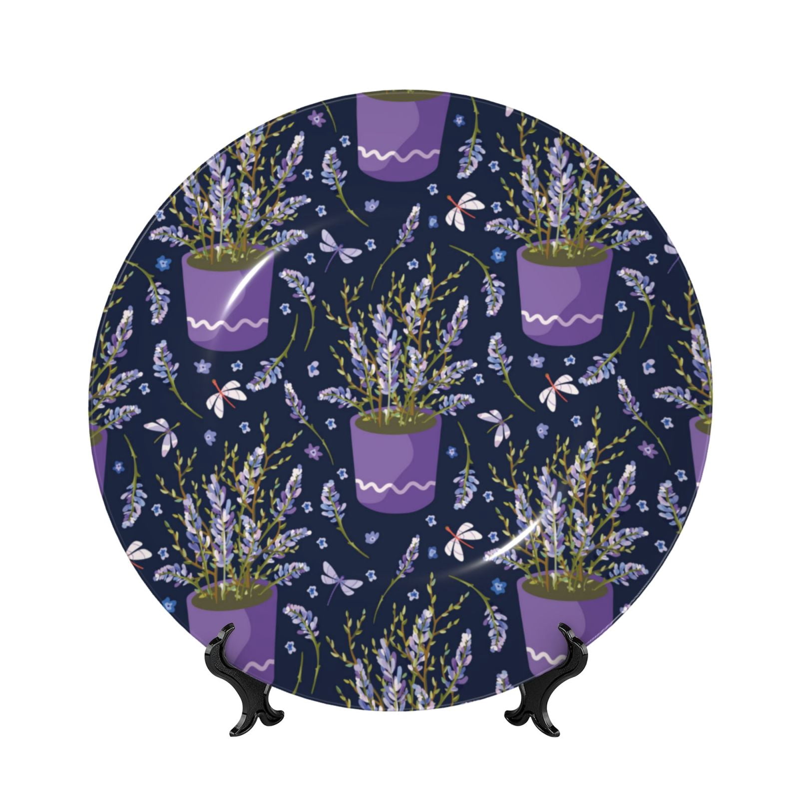 Kdxio Lavender Flowers Bone China Decorative Plate Ceramic Decorative ...