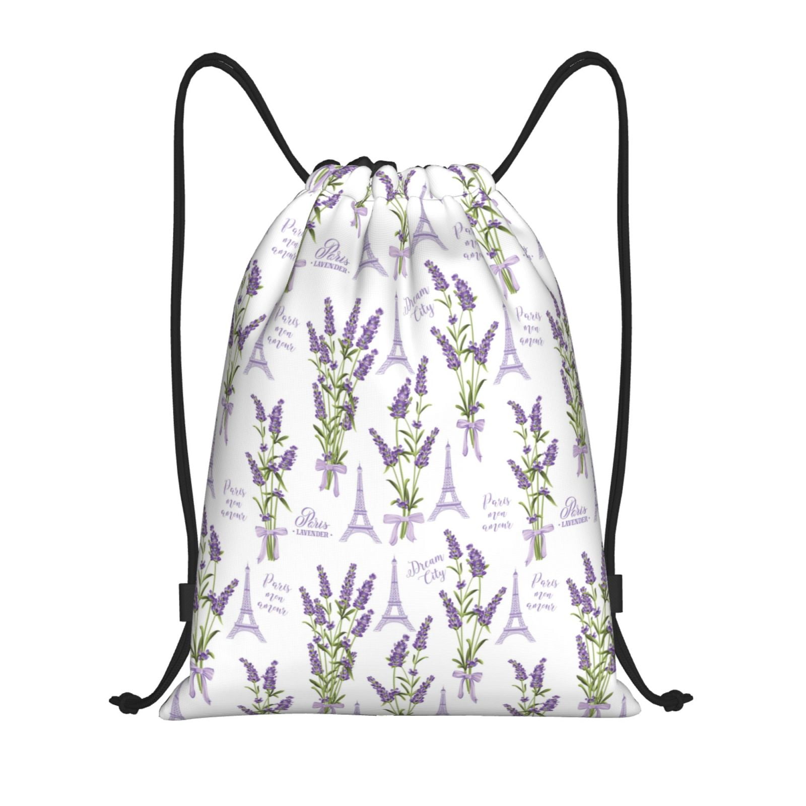Kdxio Lavender Flowers Print Drawstring Backpack Bag,Waterproof Draw ...