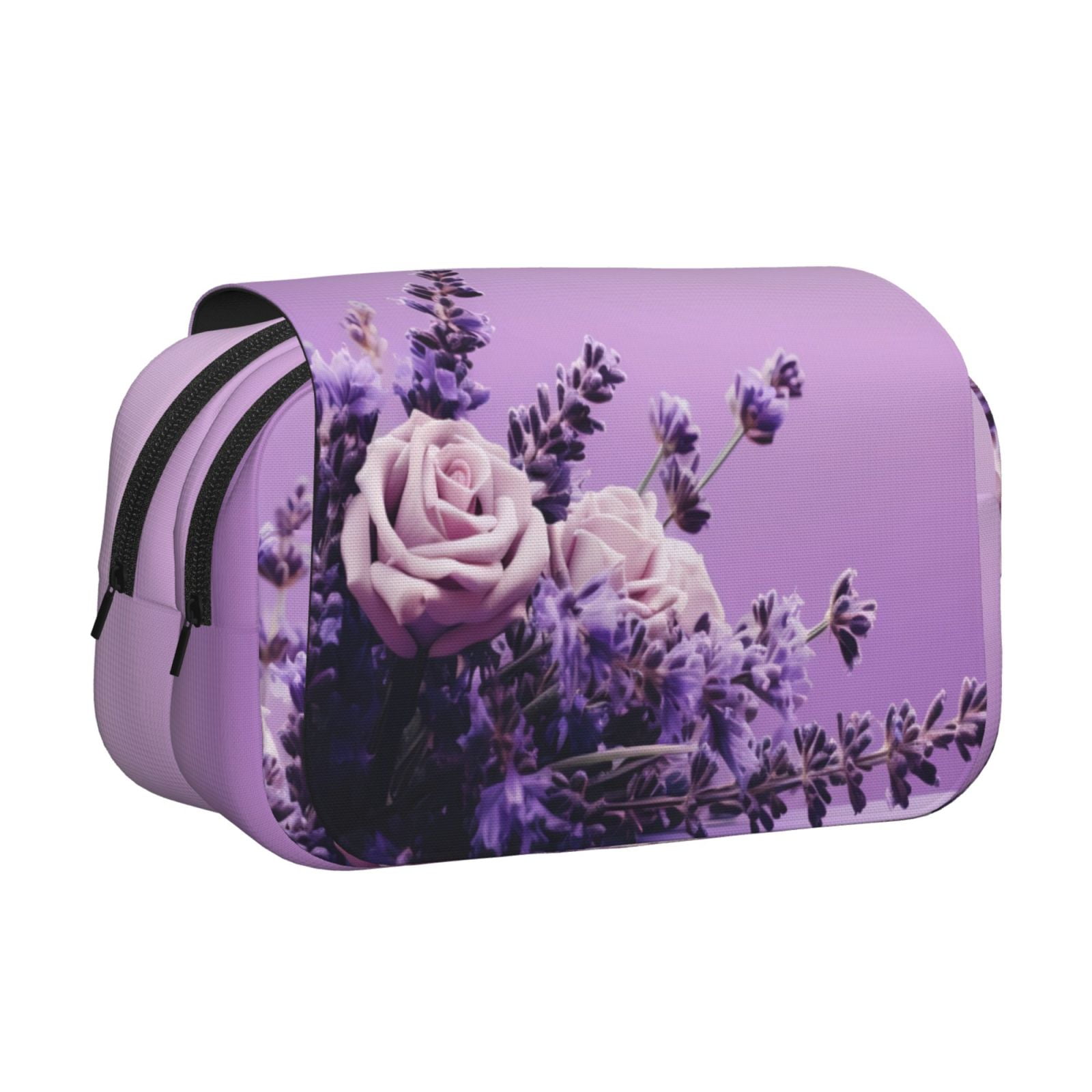 Kdxio Lavender Roses Arrangement for Double Compartment Pen Case Oxford ...
