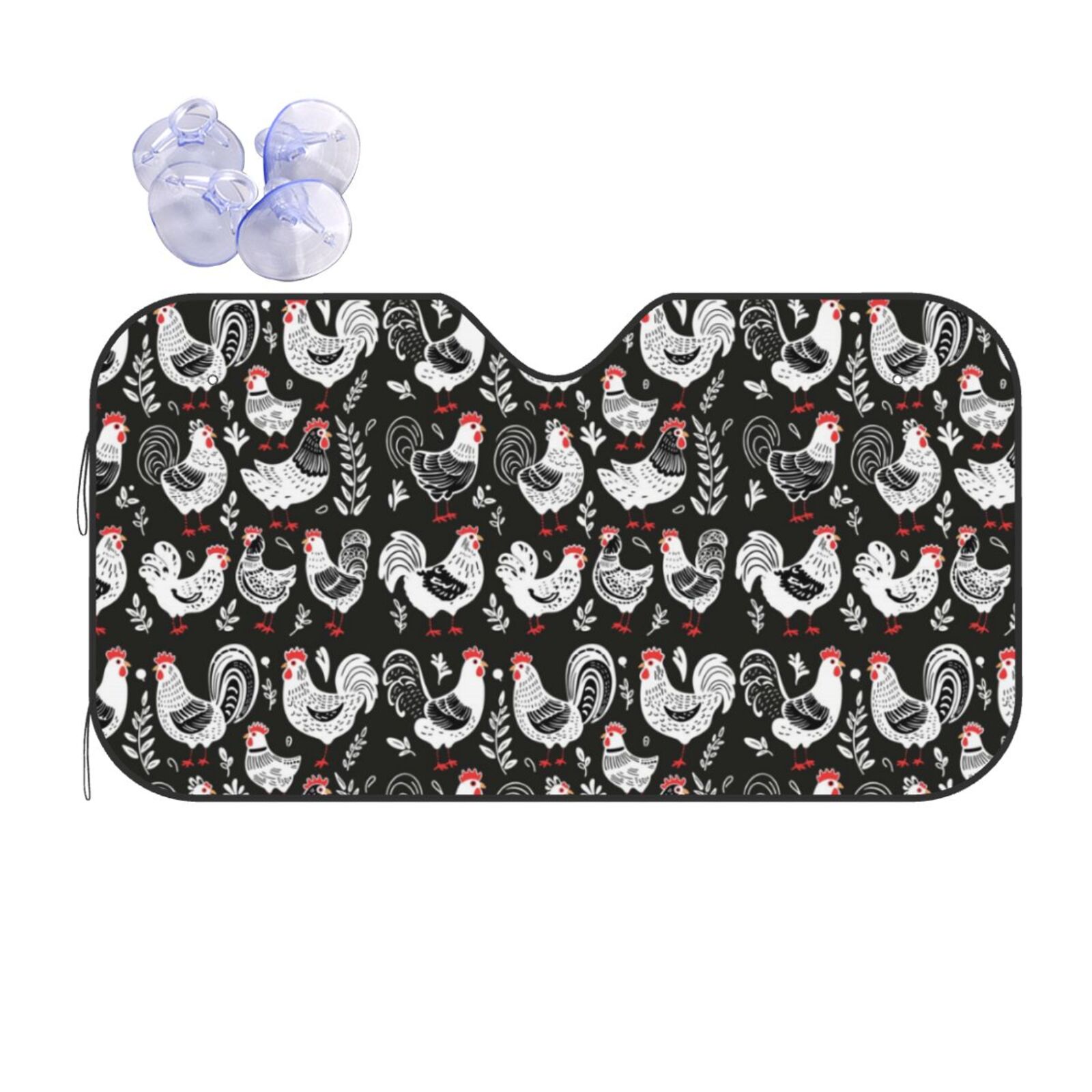 Kdxio Laying Hens And Roosters Print Front Windshield Sun Shade,Folding ...