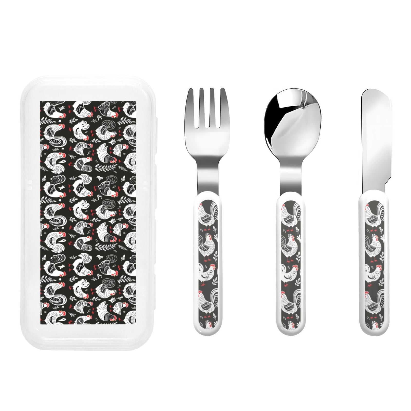 Kdxio Laying Hens And Roosters Toddler Utensils Set - Kids Silverware ...