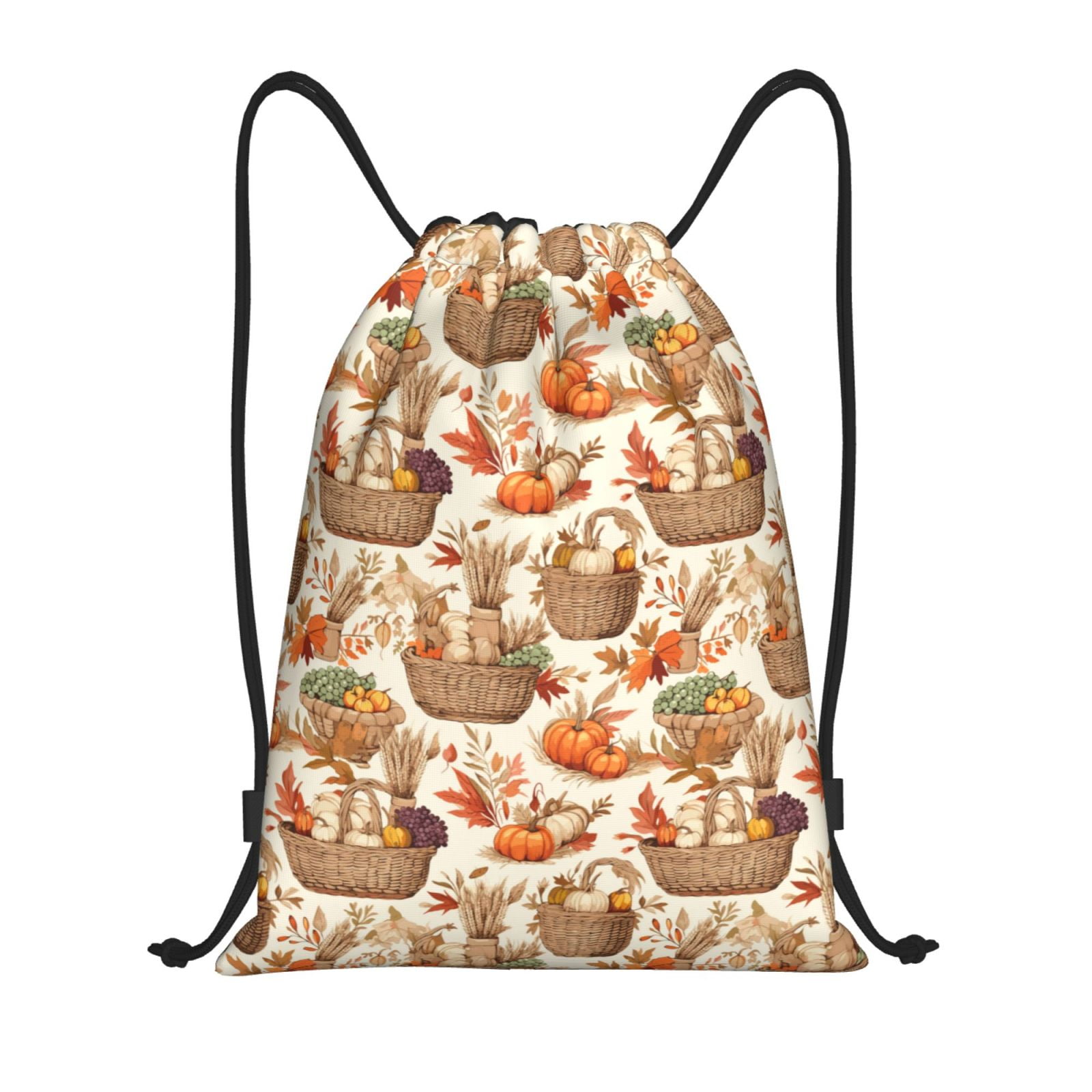 Kdxio Leaves And Berries Print Drawstring Backpack Bag,Waterproof Draw ...