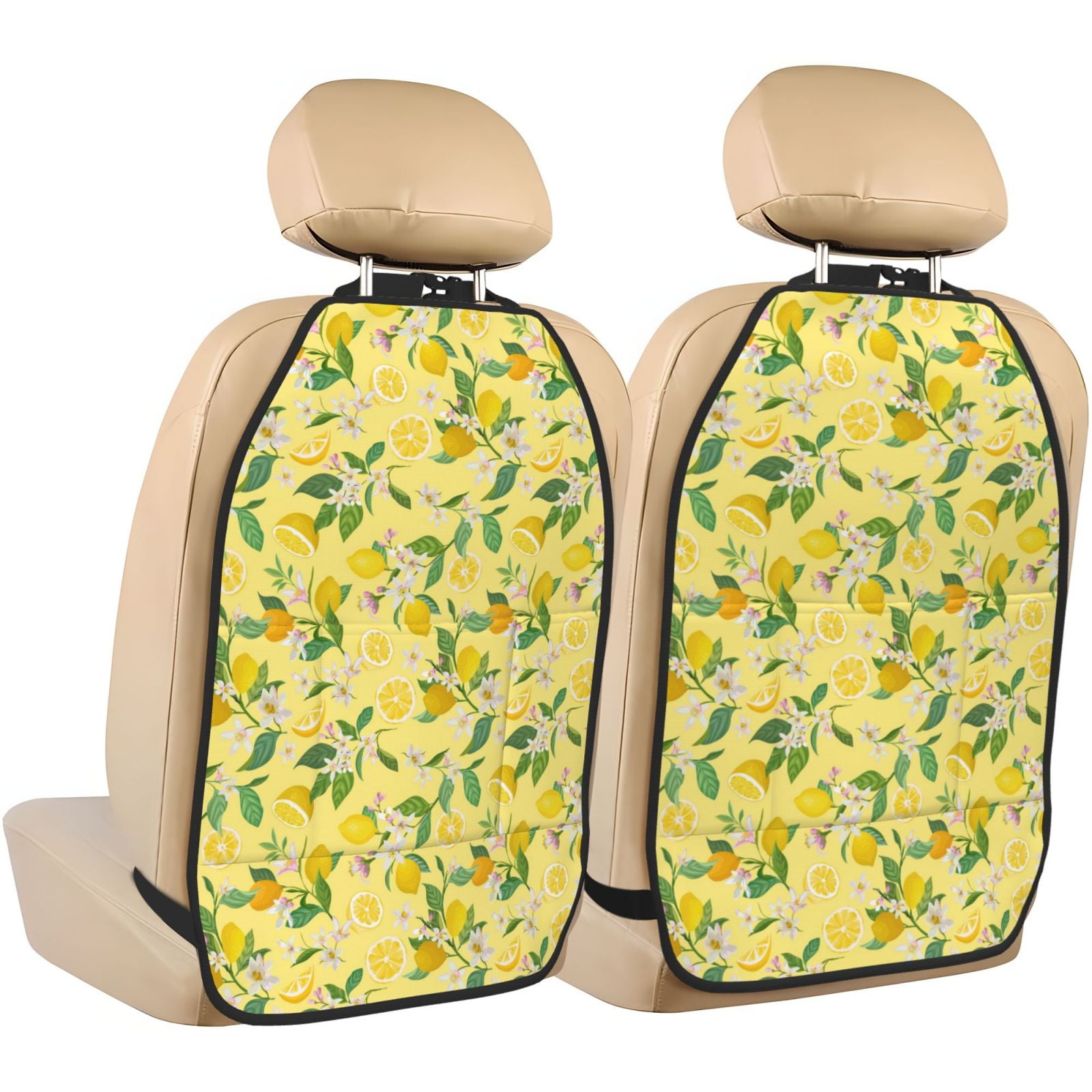 Kdxio Lemon (2) Print 2 Pack Car Kick Mat Seat Cover Back Protector Mat ...