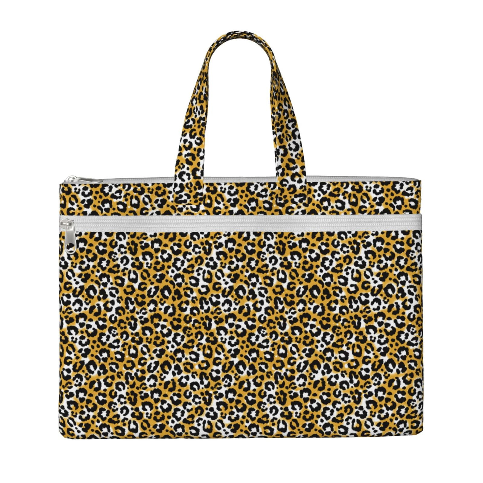 Kdxio Leopard File Tote Document Bag Business Briefcase Bag Document ...