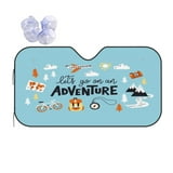 Kdxio Let's Go on an Adventure Print Front Windshield Sun Shade,Folding ...