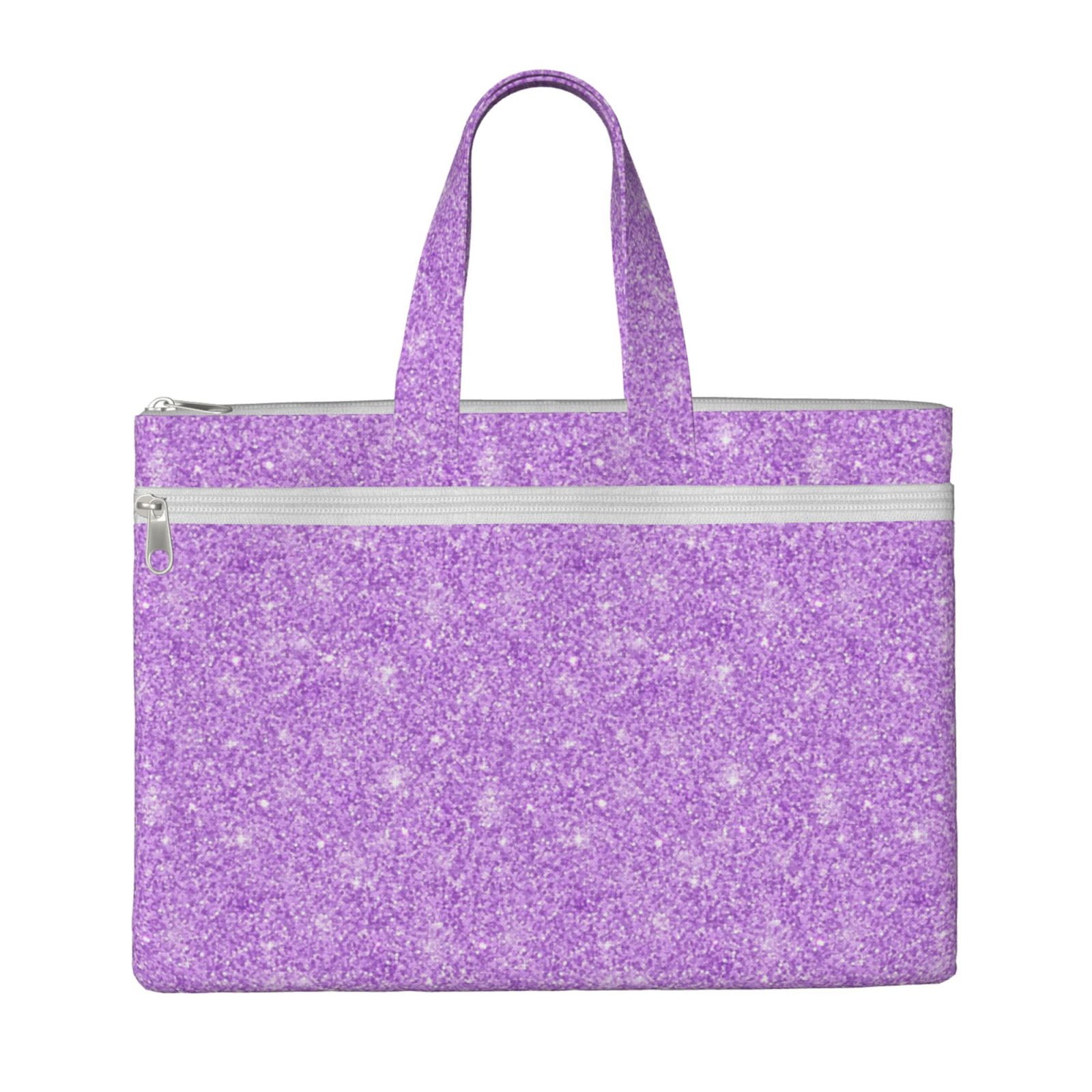 Kdxio Lilac Glittering File Tote Document Bag Business Briefcase Bag ...