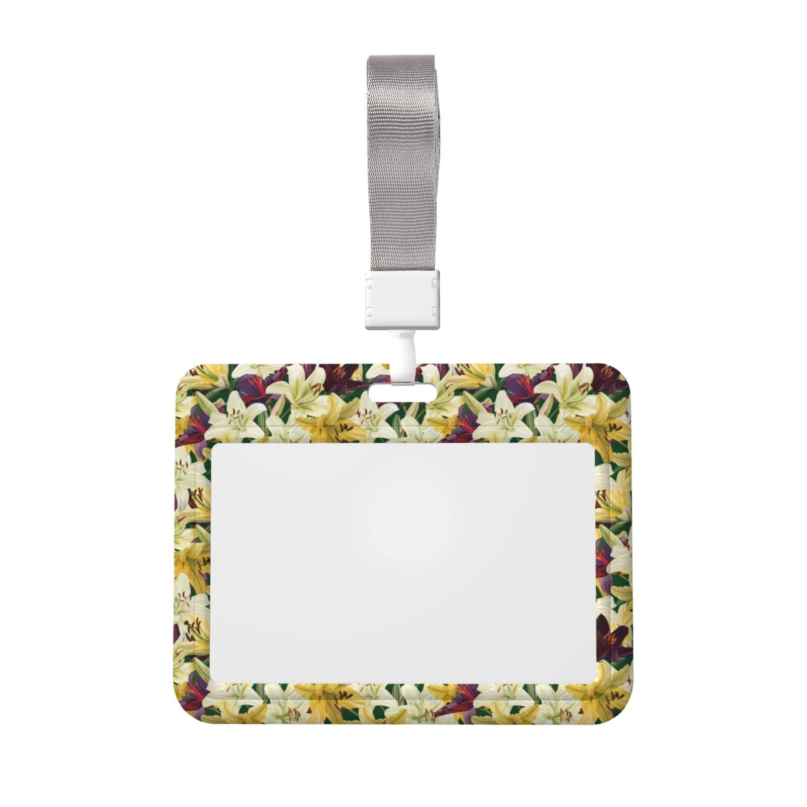 Kdxio Lilies Flowers Card Badge Holder Work Badge Sleeve for Office ...