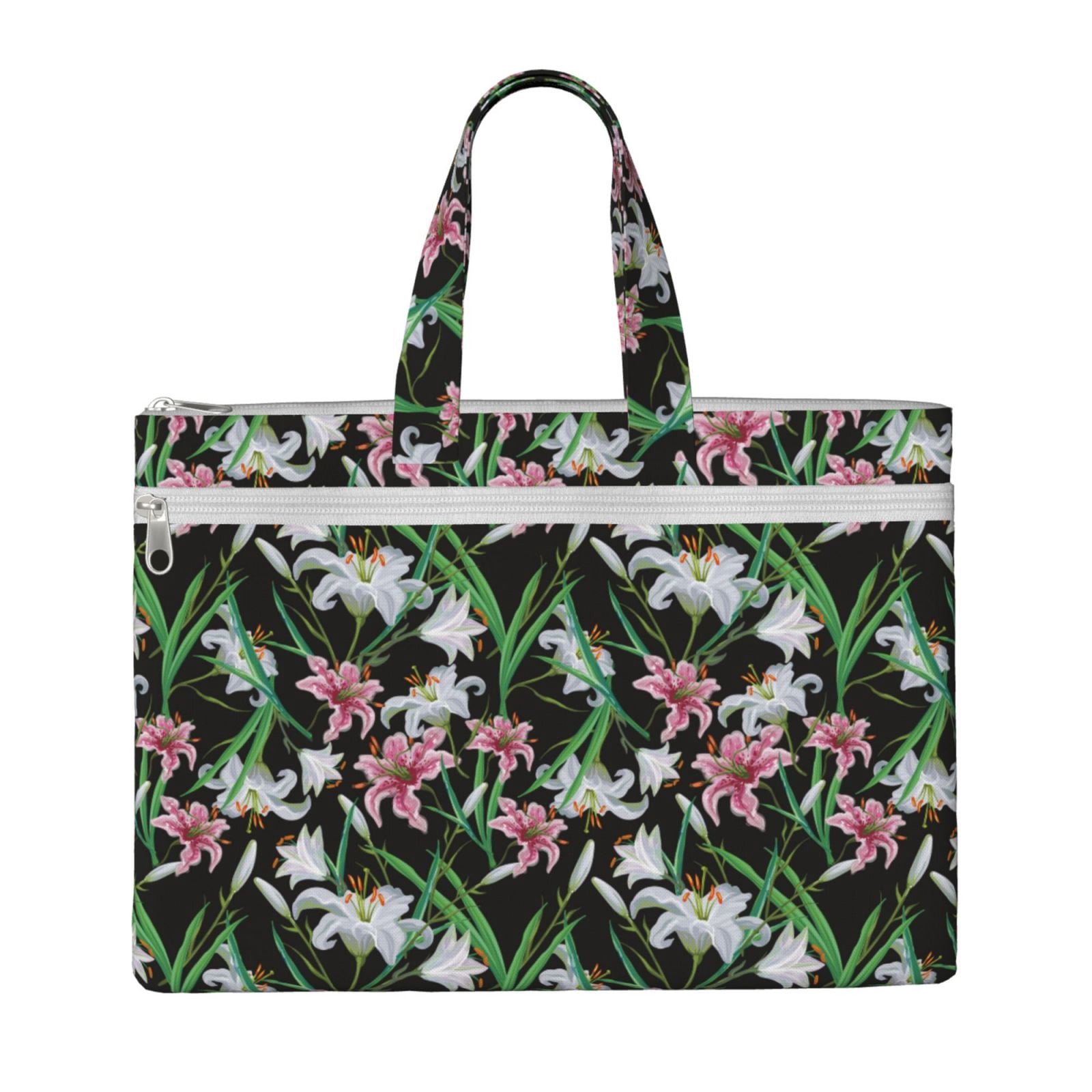 Kdxio Lilies Flowers File Tote Document Bag Business Briefcase Bag ...