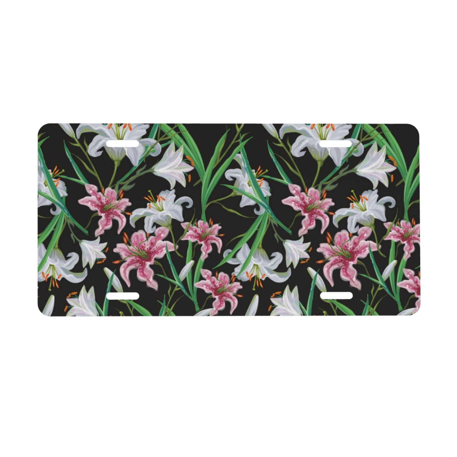 Kdxio Lilies Flowers License Plate Car Front License Plate Car ...