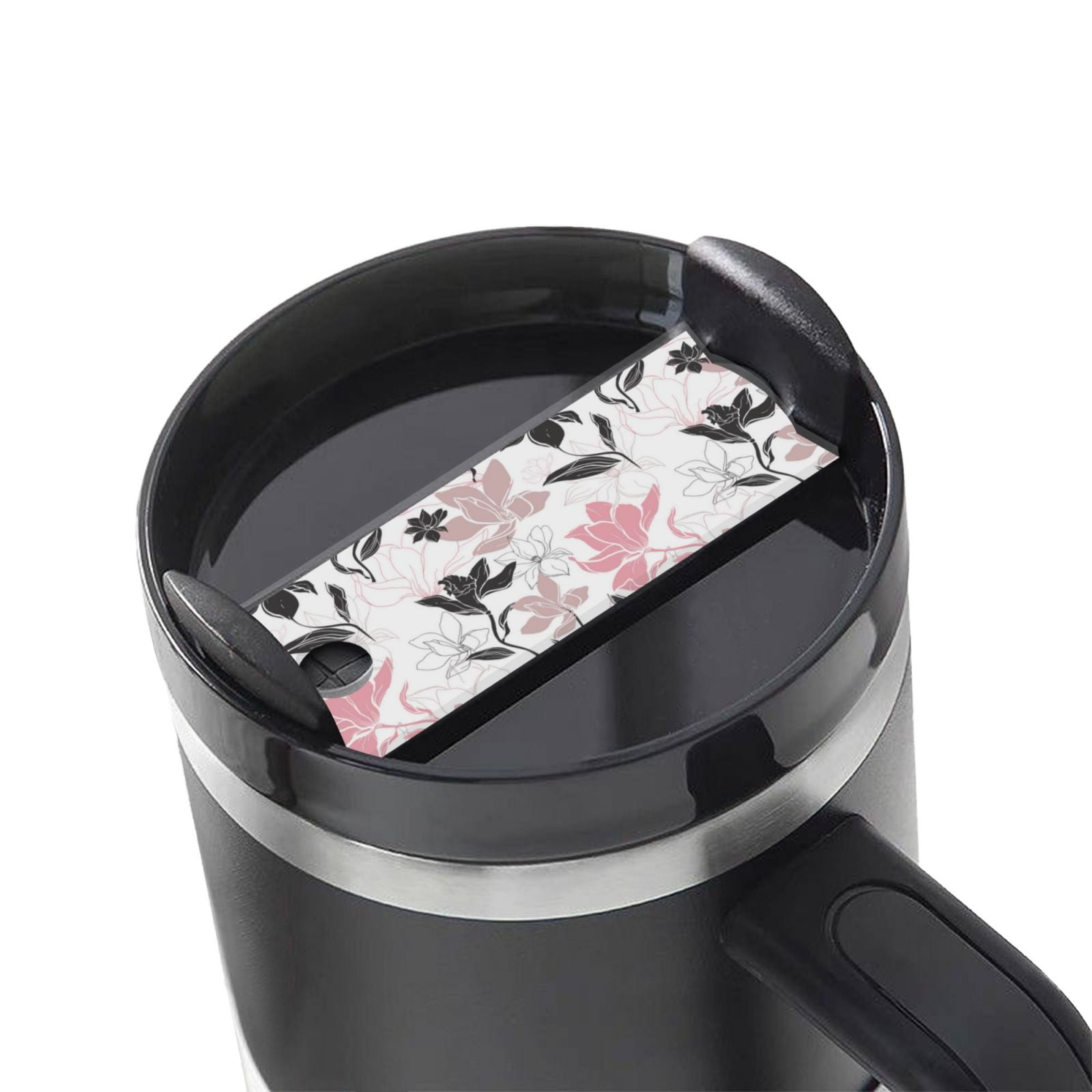 Kdxio Lilies Flowers Name Plate Compatible Stanley Cups Name Tag Acrylic Nameplate Tumbler Lid ...
