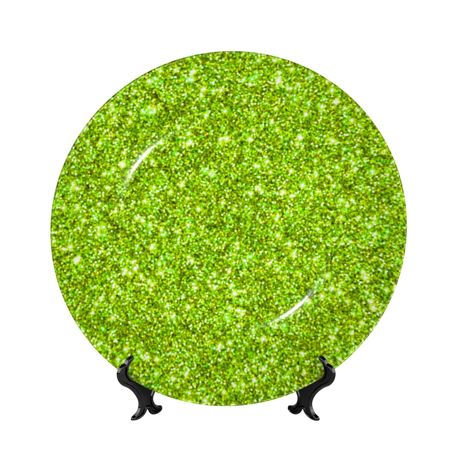 Kdxio Lime green glitter Bone China Decorative Plate Ceramic Decorative ...