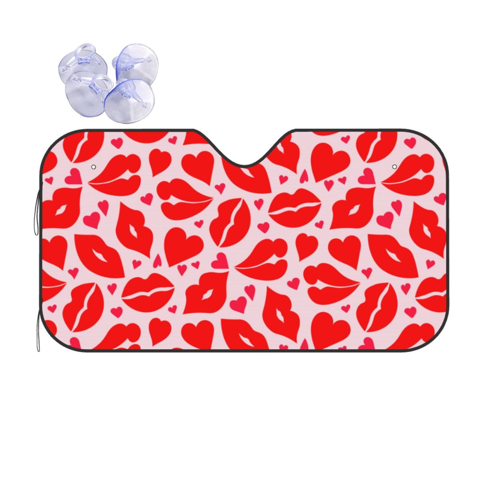 Kdxio Lips Kiss Print Front Windshield Sun Shade,Folding Auto Sunshade ...