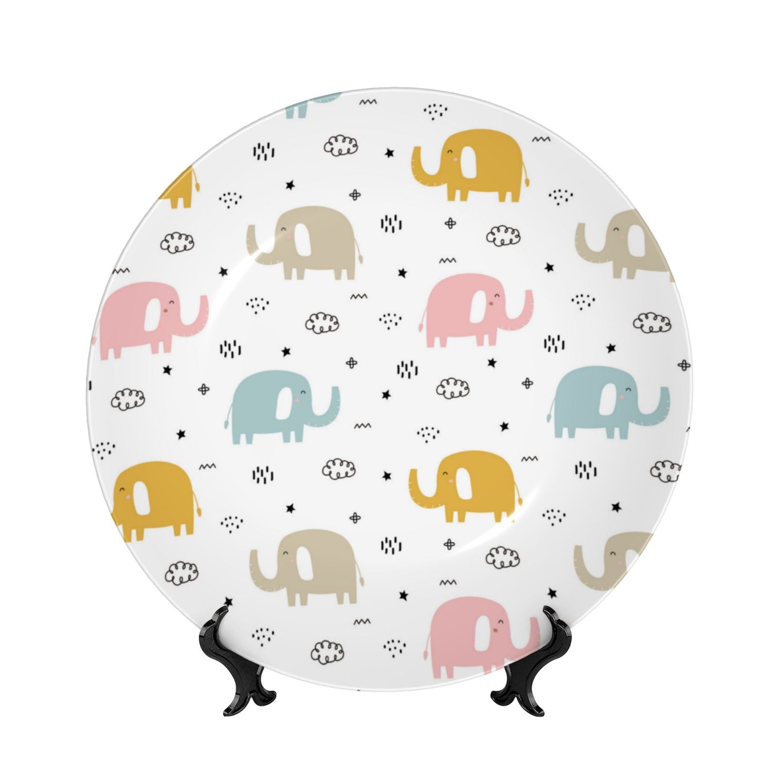 Kdxio Little Elephant Bone China Decorative Plate Ceramic Decorative ...