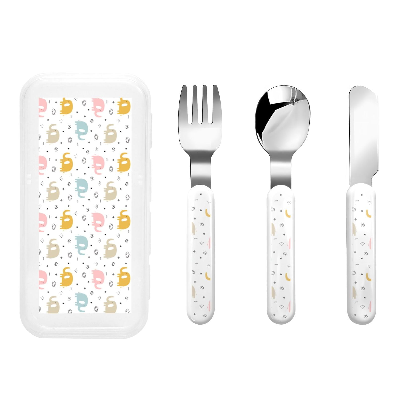 Kdxio Little Elephant Toddler Utensils Set - Kids Silverware Set, Set ...