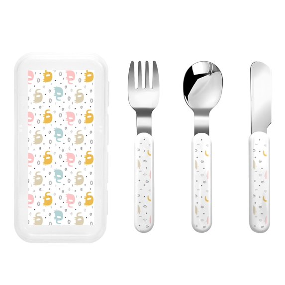 Kdxio Little Elephant Toddler Utensils Set - Kids Silverware Set, Set ...