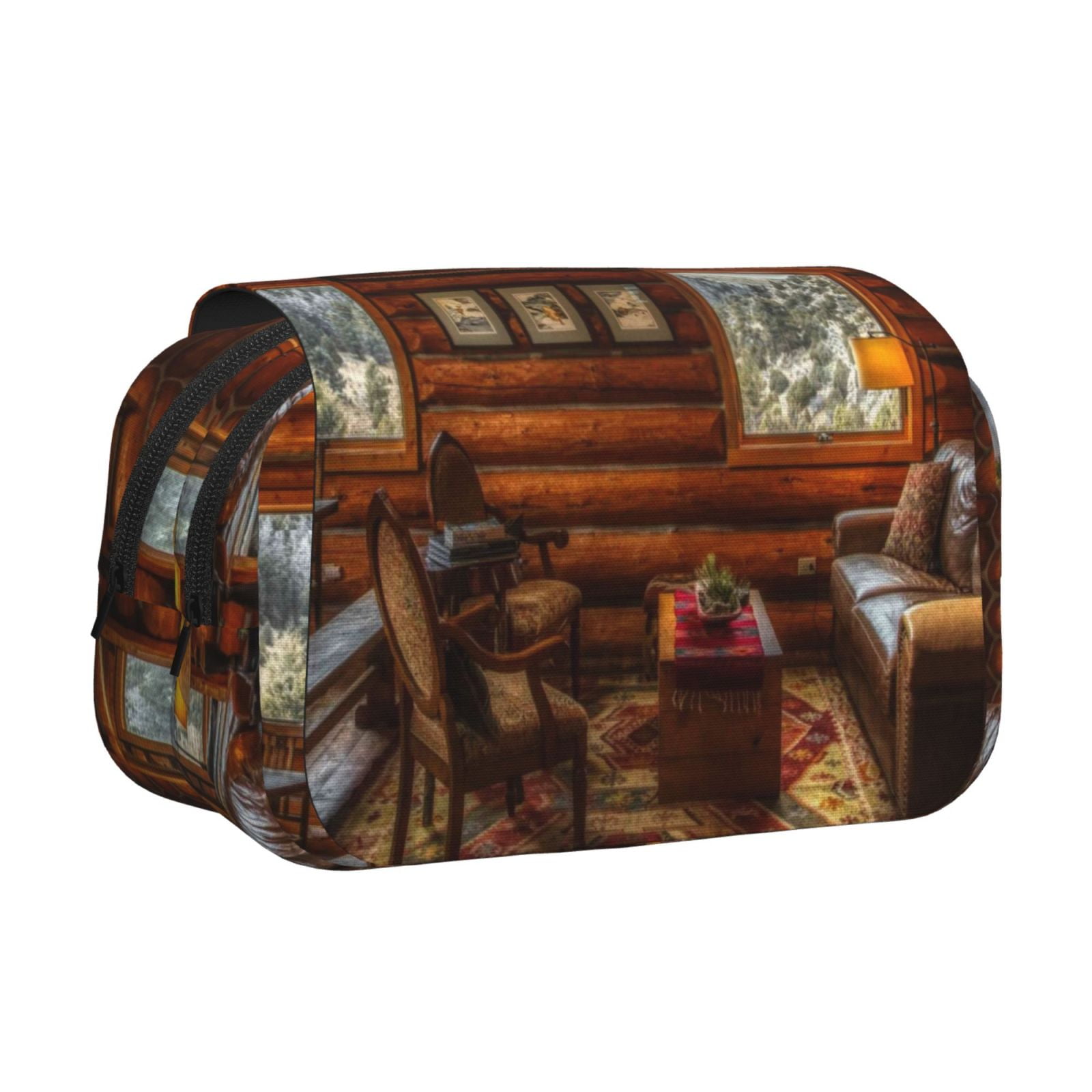 Kdxio Log Cabin Inside for Double Compartment Pen Case Oxford Organizer ...