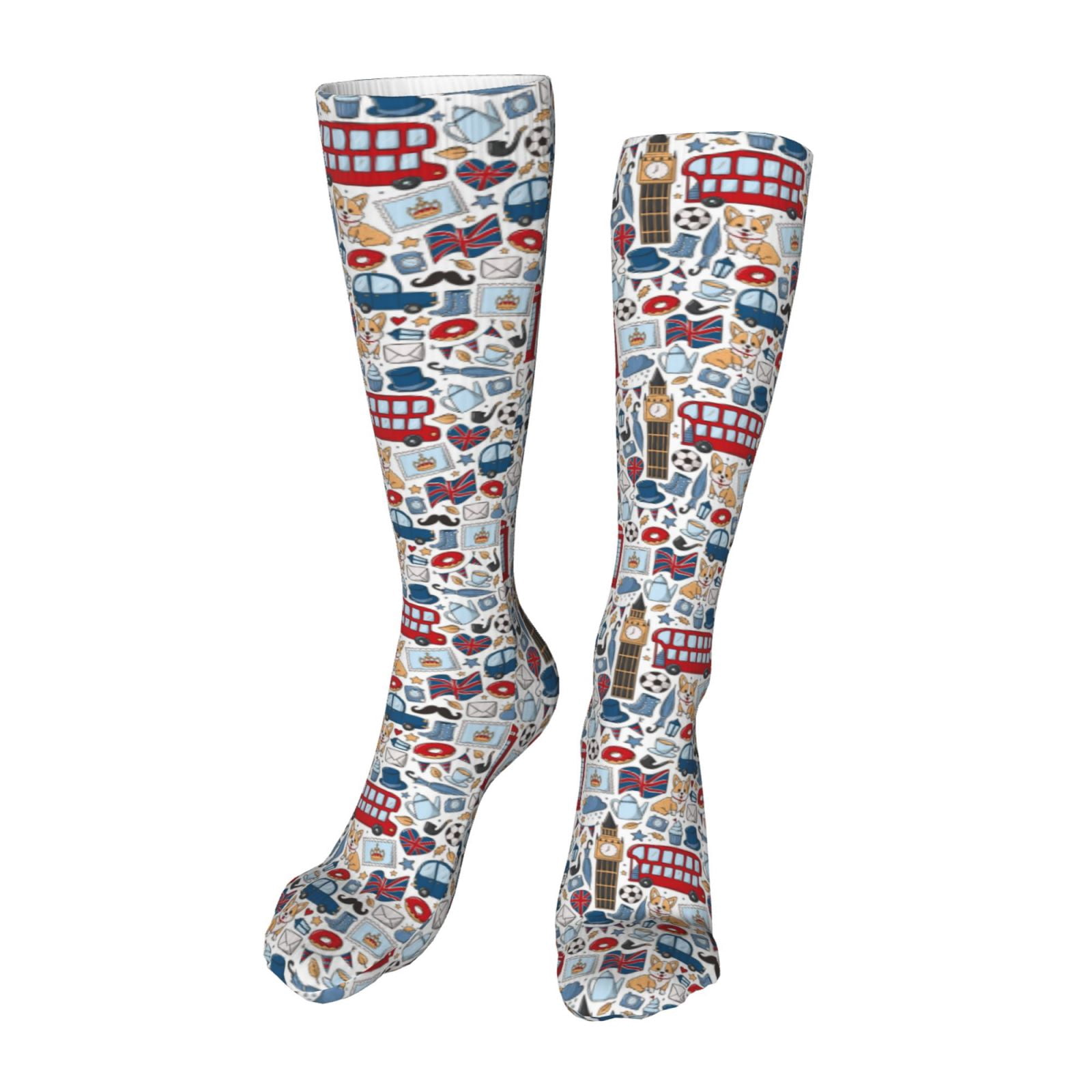 Kdxio London Symbols1 Funny Silky Novelty Funky Long Knee High Socks ...