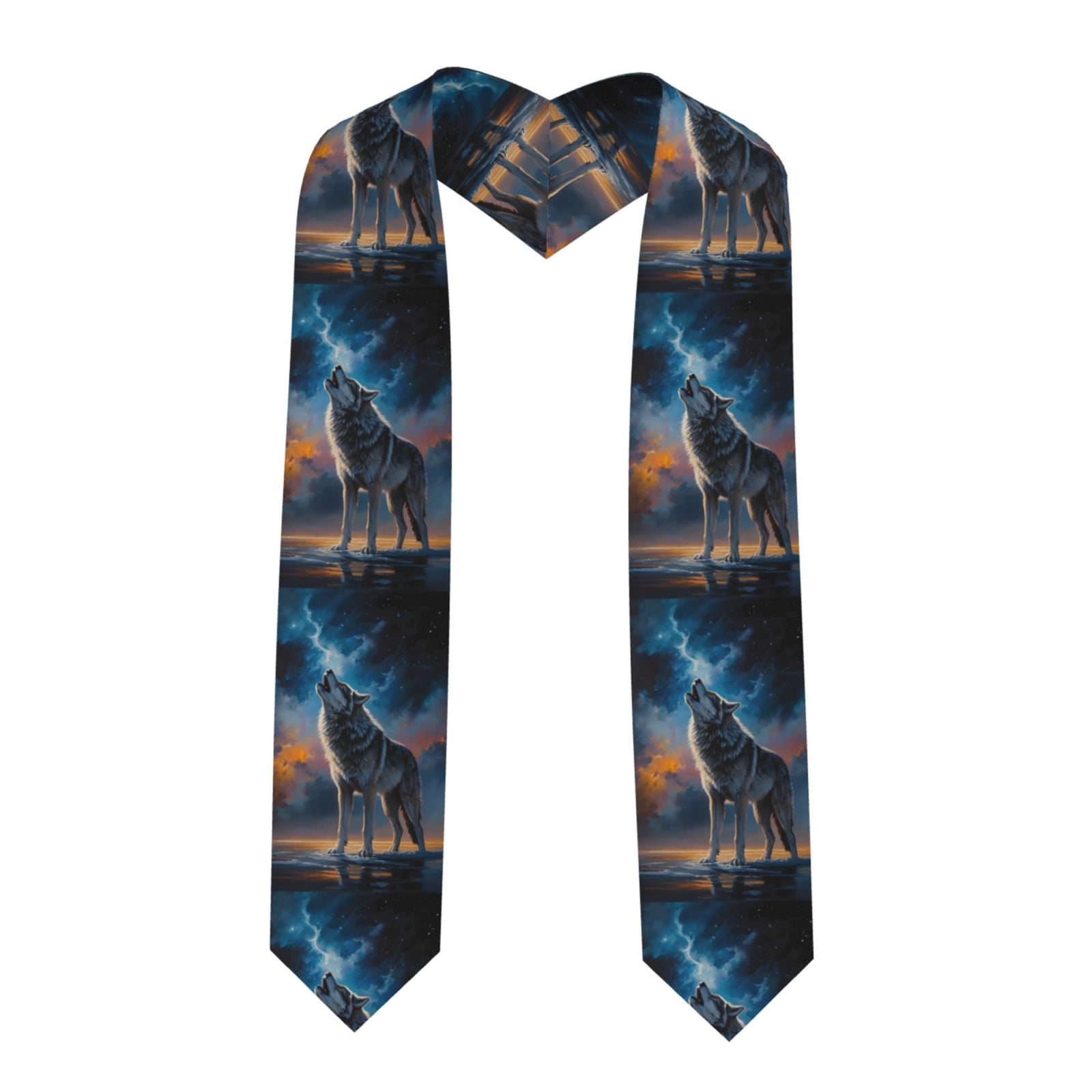 Kdxio Lonely Night Sky Wolf Graduation Stole Class, Graduation Sash ...