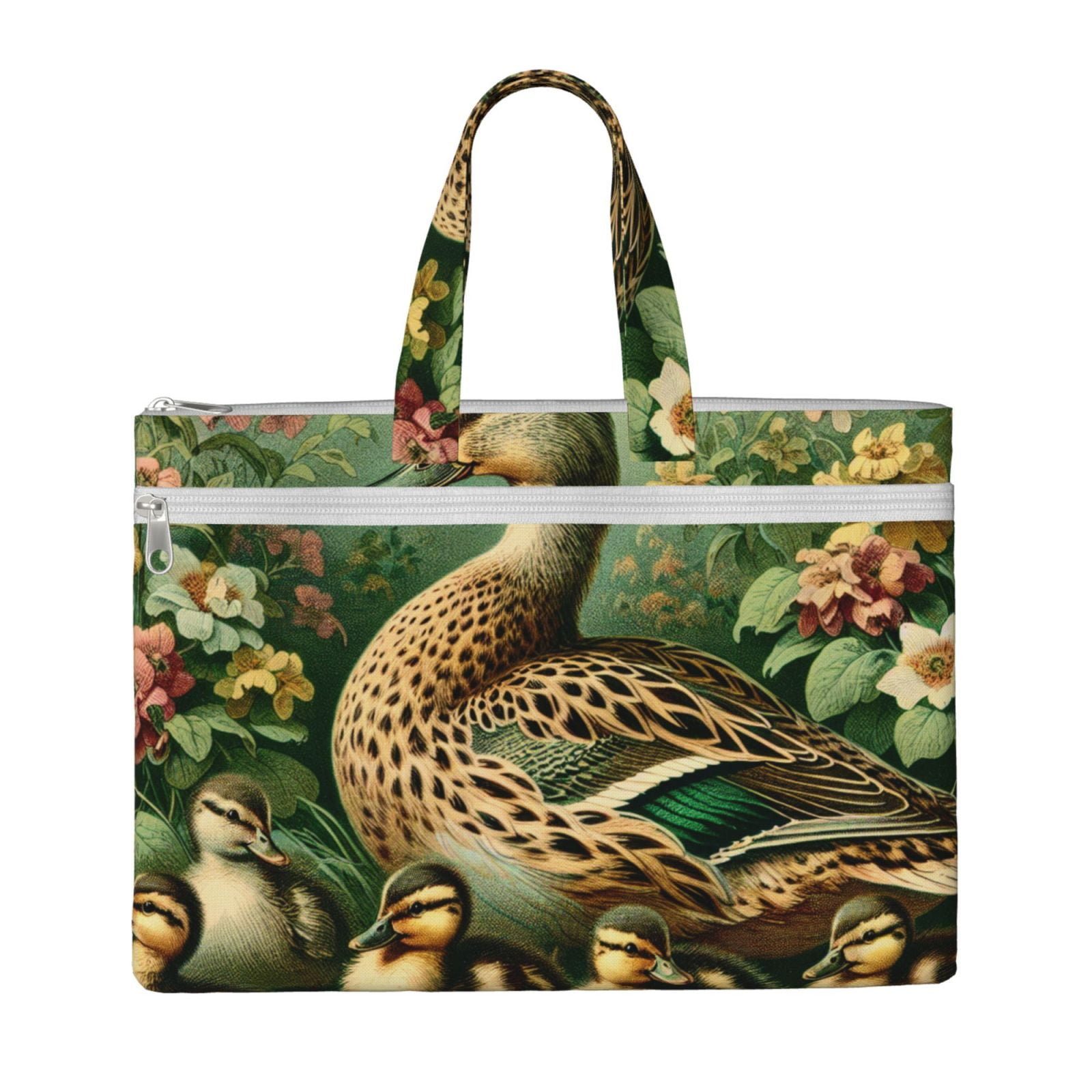 Kdxio Mallard Duck And Flowers File Tote Document Bag Business ...