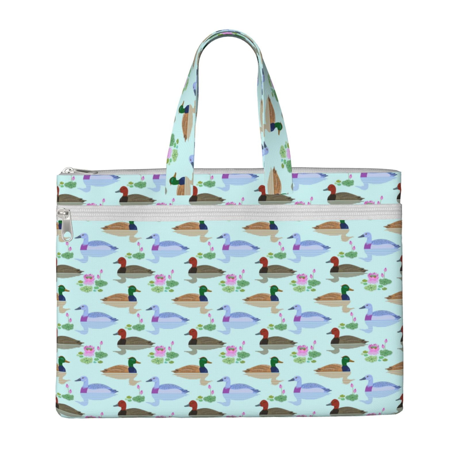 Kdxio Mallard Duck Of Lotus Flowers File Tote Document Bag Business ...