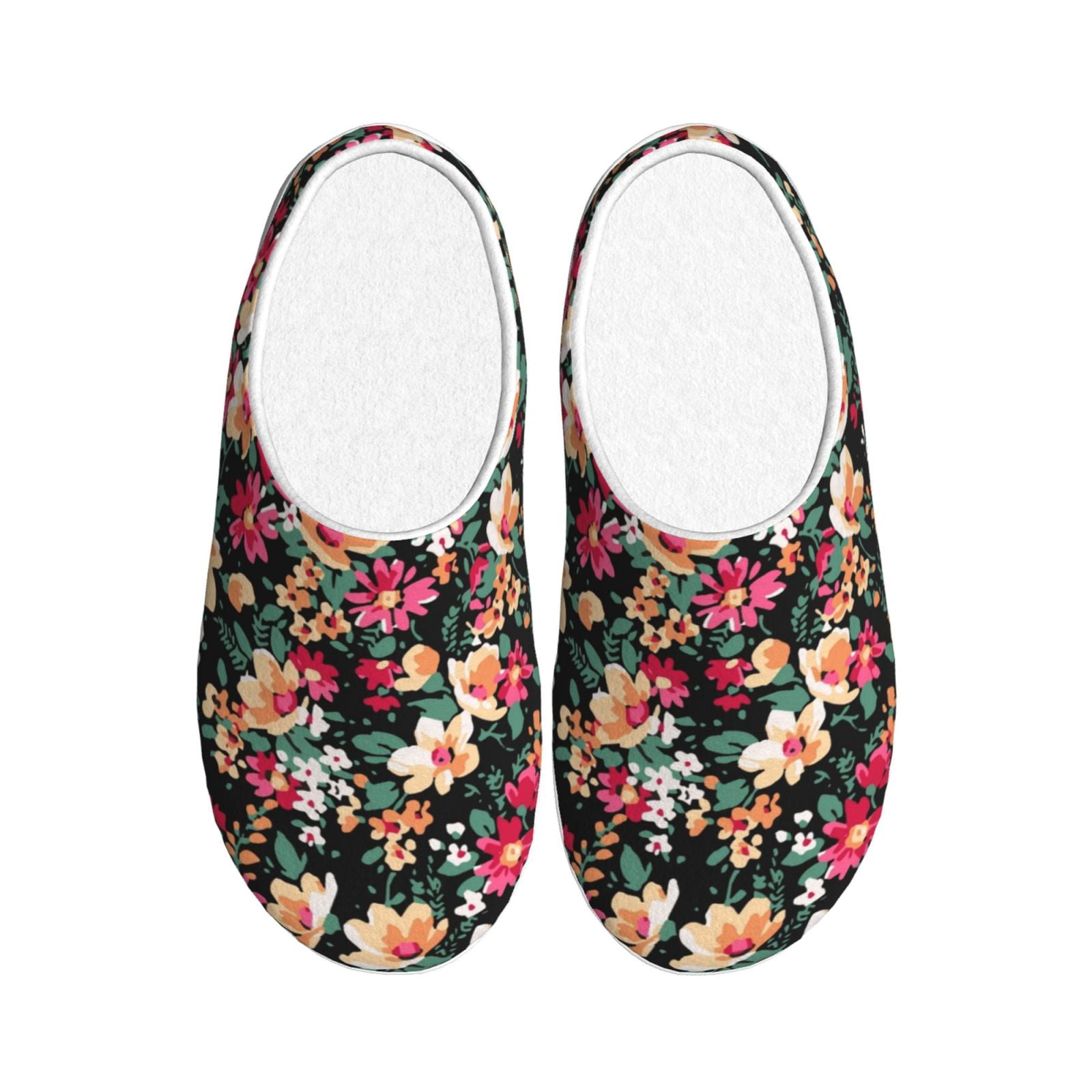 Kdxio Many Kind Of Flowers Women's Men's Slippers Plush Slip-On House ...
